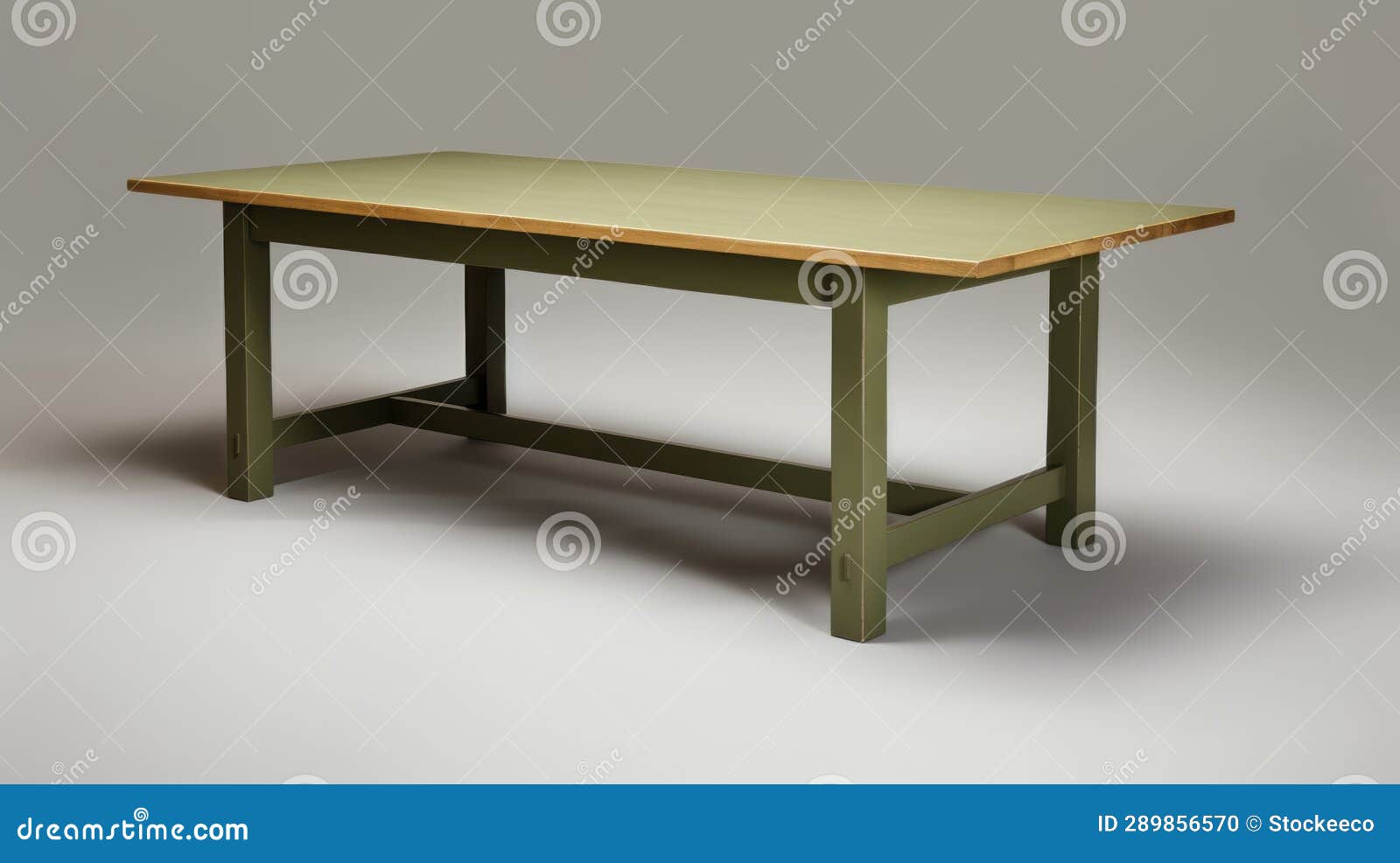Wooden Work Table with Green Top in Dod Procter Style Stock ...