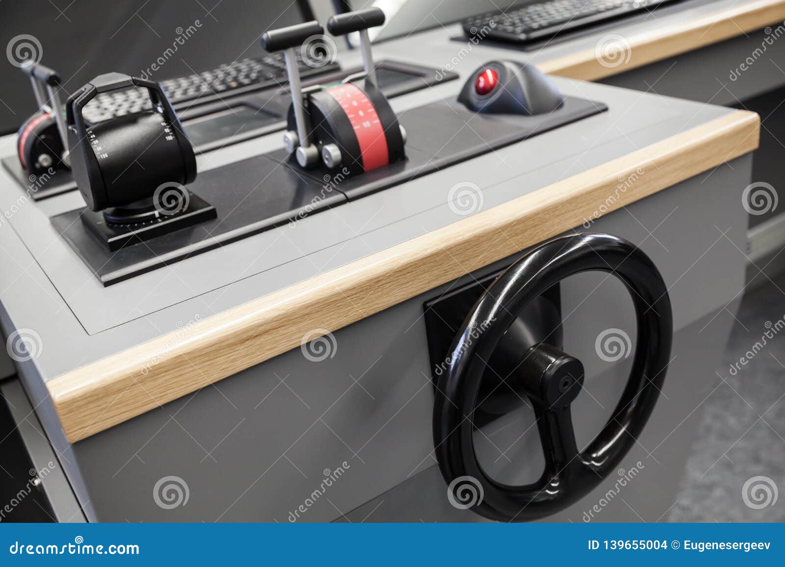 Small Yacht Control Panel with Steering Whee Stock Photo - Image of ...