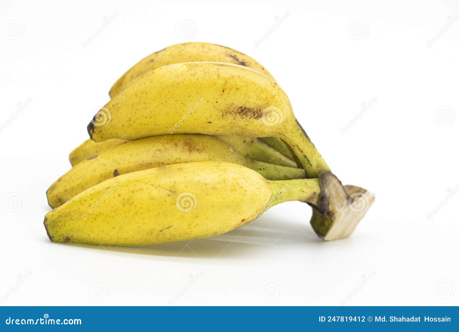Small Yellow Bananas Isolated on White Background. Stock Photo - Image ...