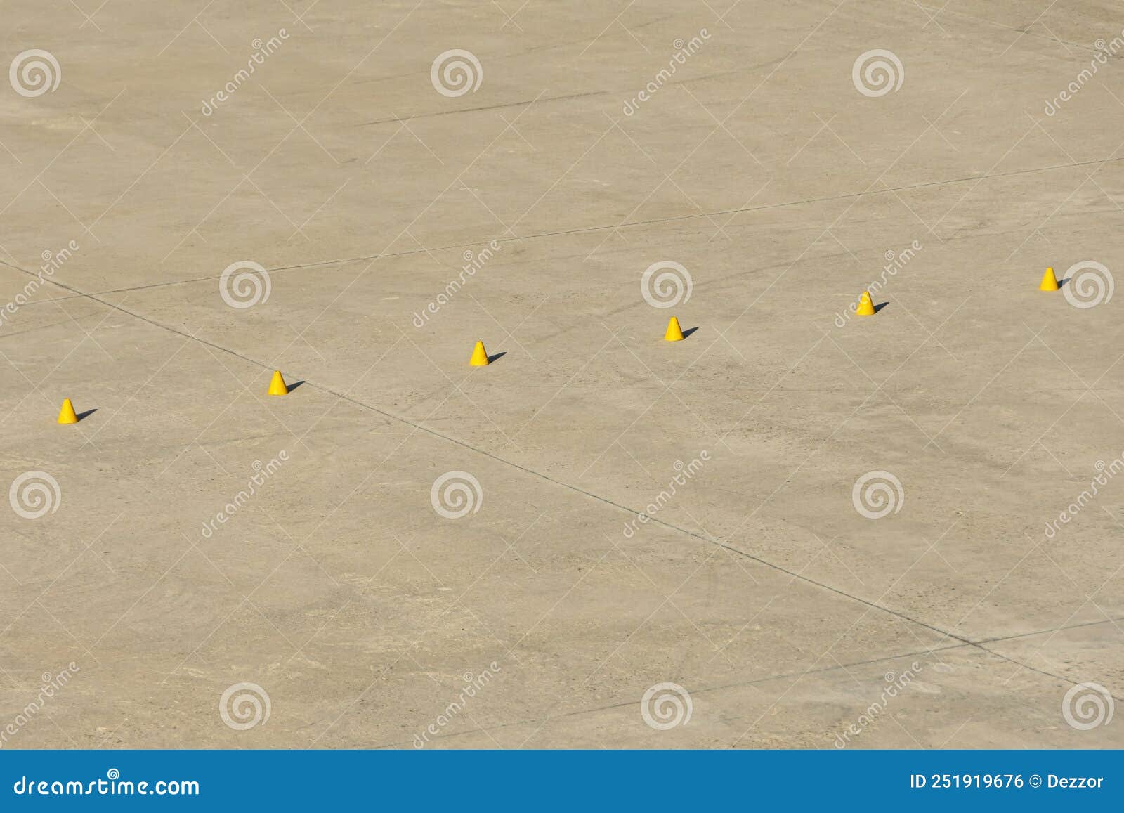 Small Yellow Cones on the Playground for Roller Skating and Training ...