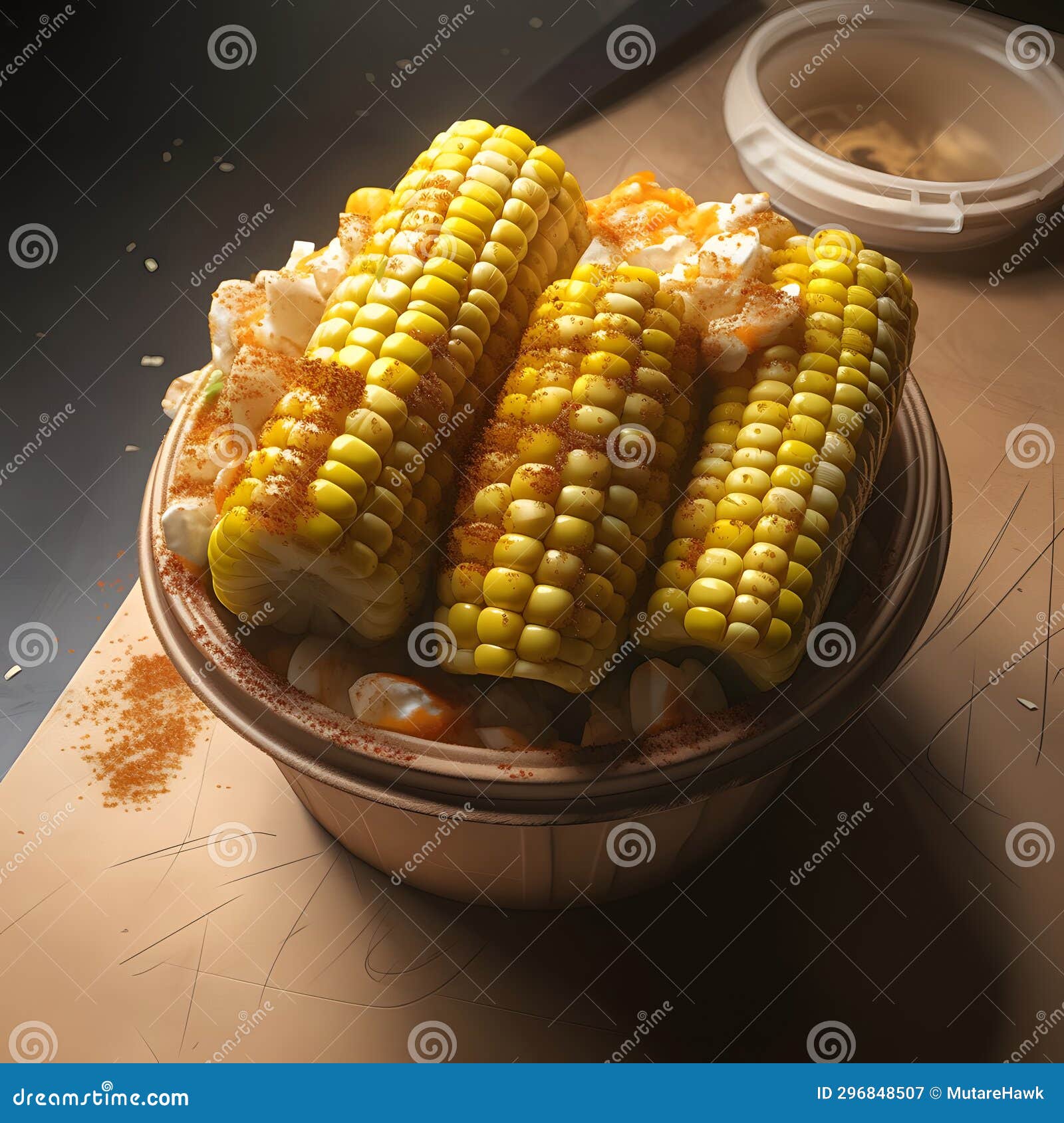 Small Yellow Corn Cobs As Elements of a Vegetable Salad in a Container ...