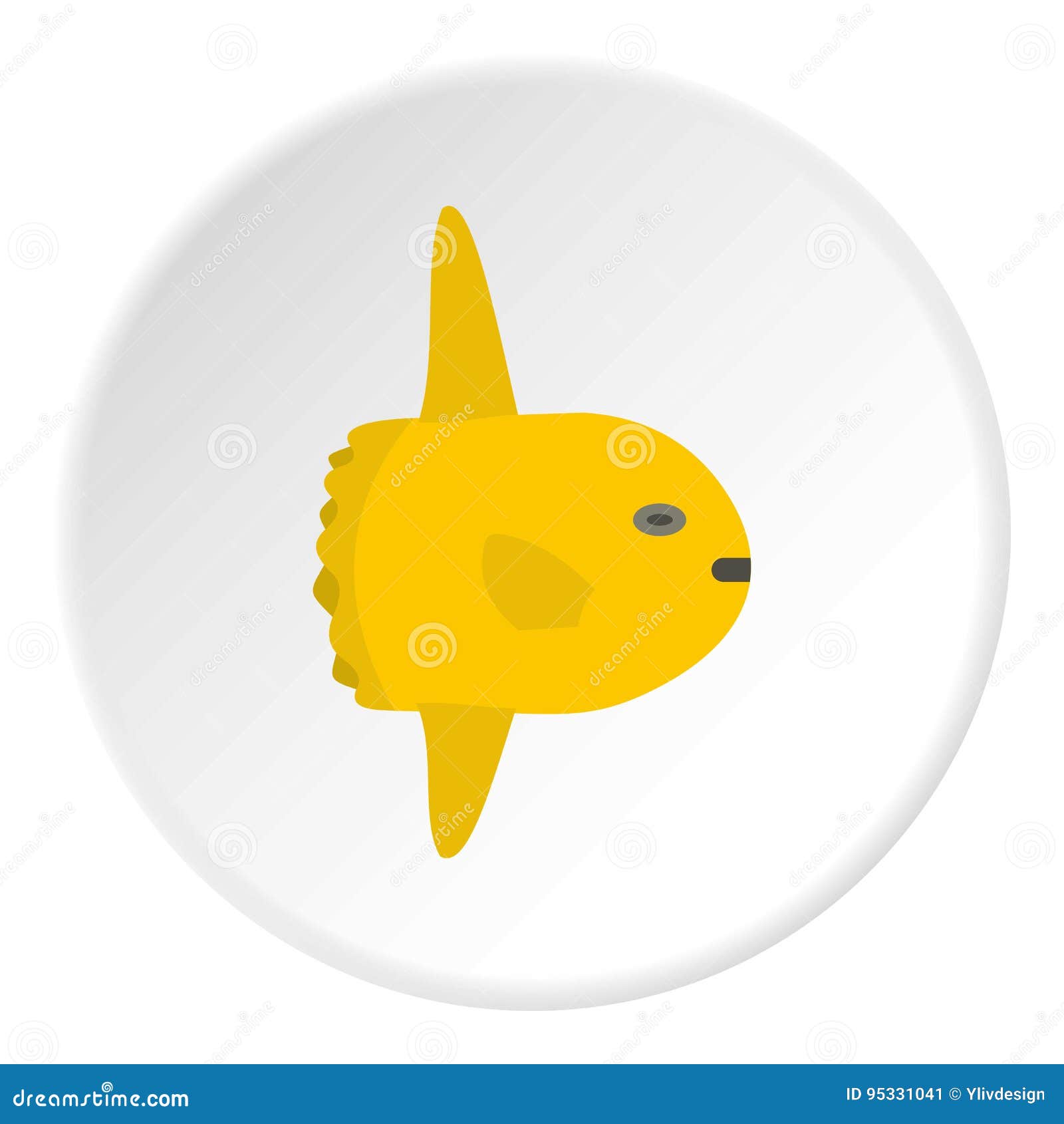 Small Yellow Fish Icon Circle Stock Vector - Illustration of seaside ...