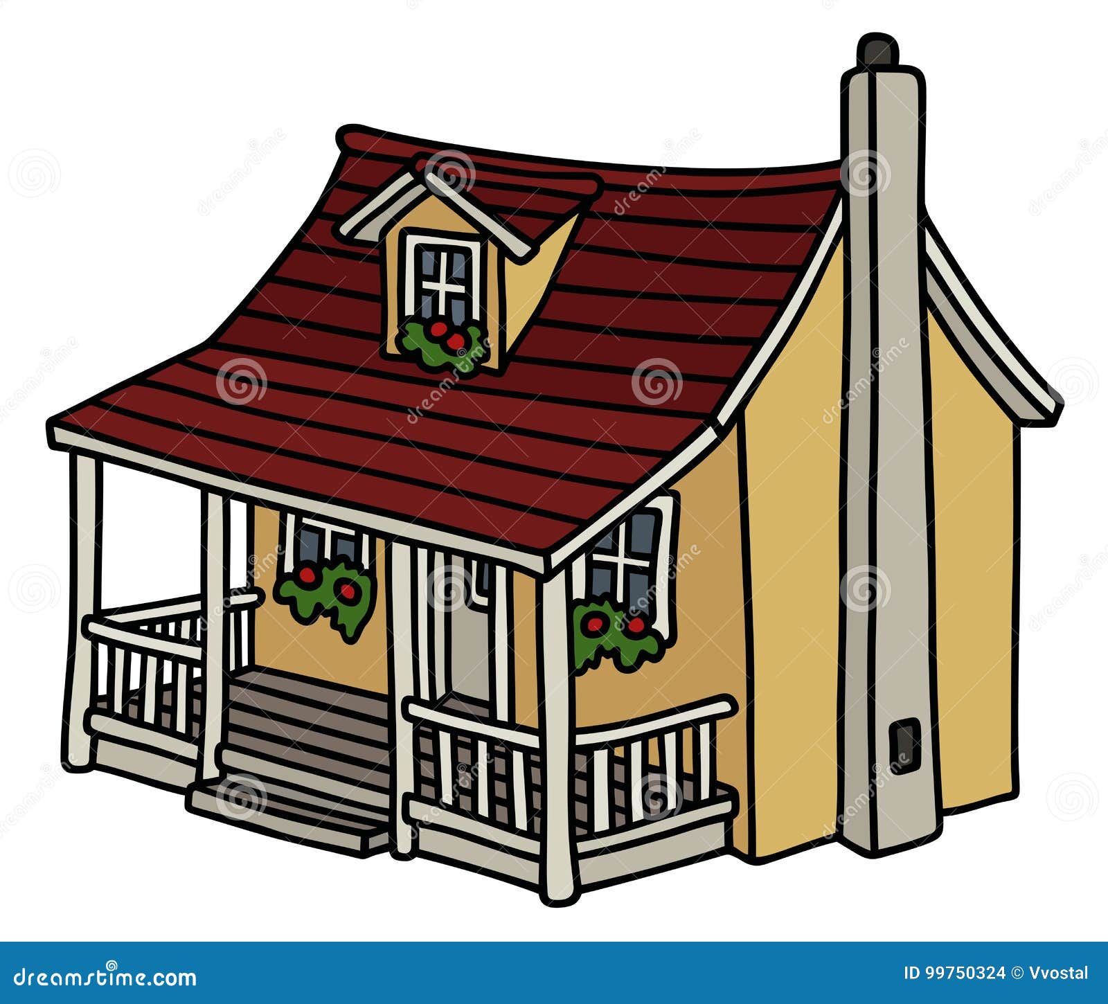 Small yellow house stock vector. Illustration of wooden - 99750324