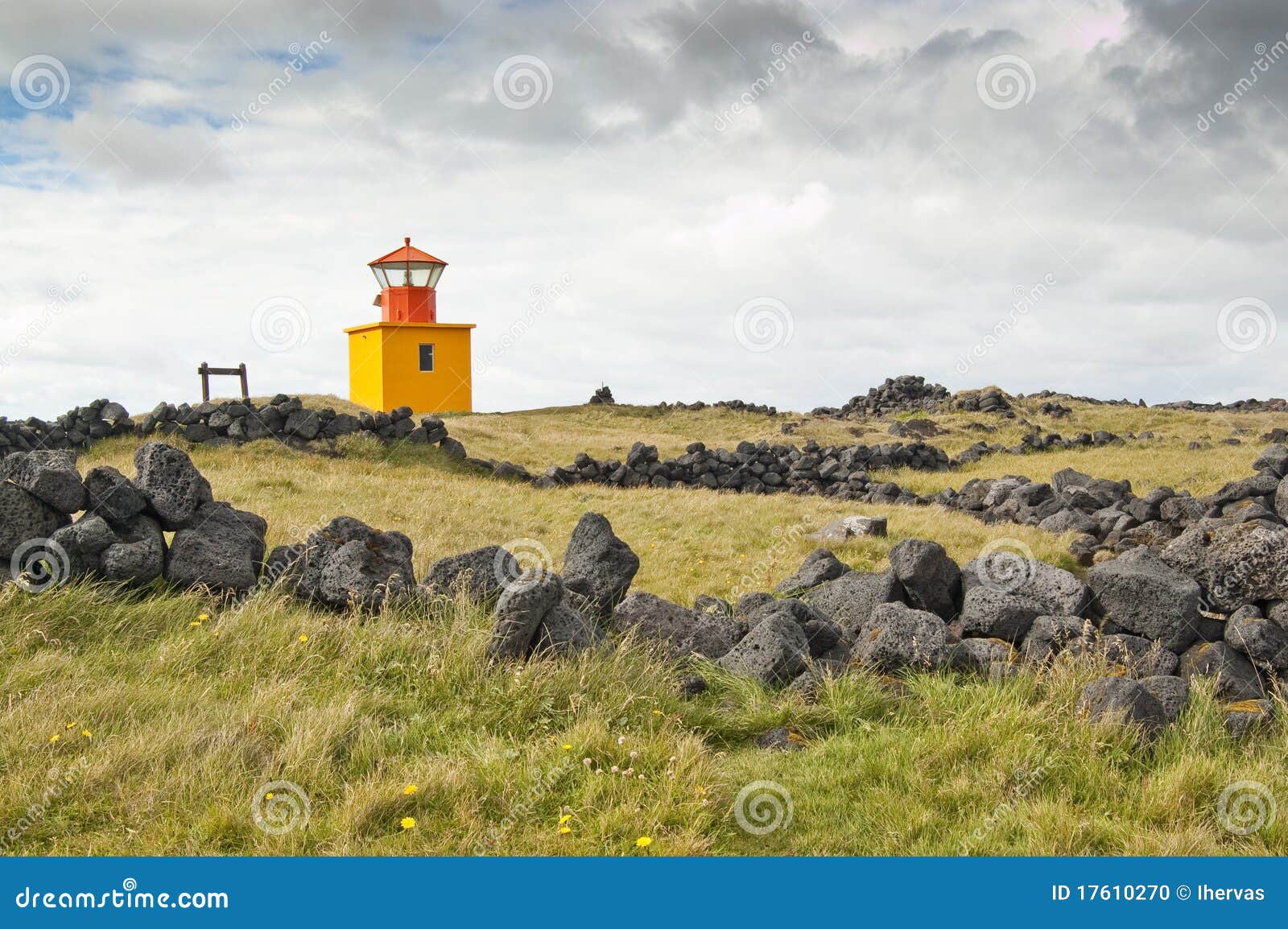 Small yellow lighthouse stock photo. Image of fresnel - 17610270