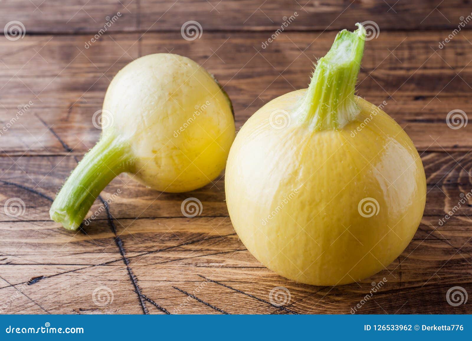 Small Yellow Pumpkin Squash on a Wooden Table. Stock Photo - Image of ...
