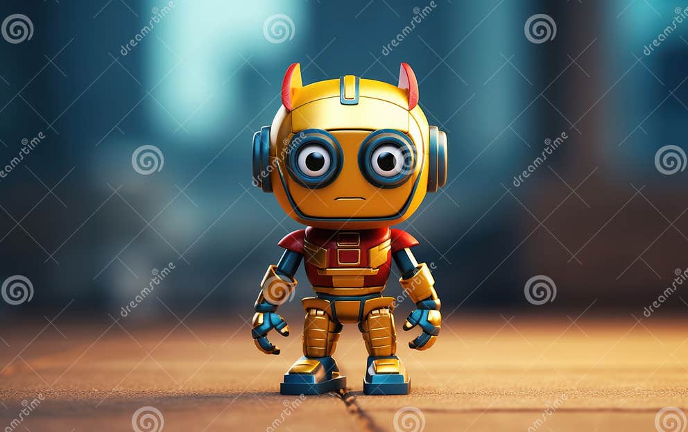 A Small Yellow Robot. Created by Generative Artificial Intelligence ...