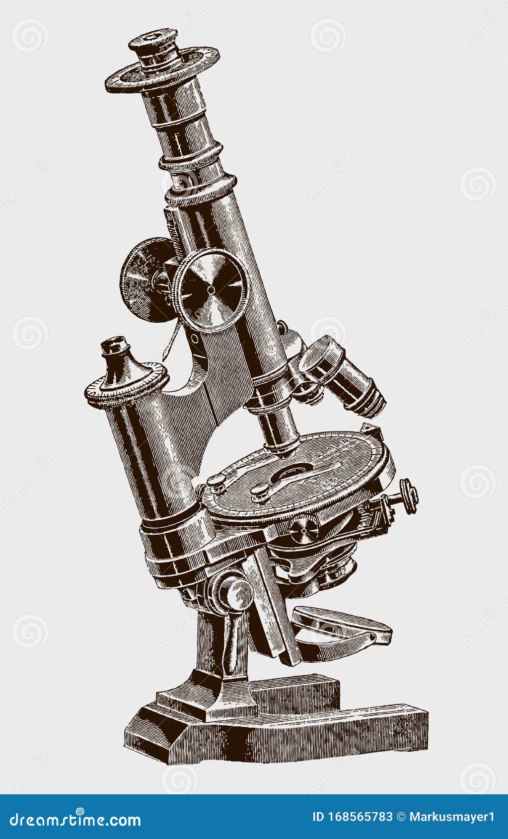 Inclinable Optical Microscope With A Revolving Stage For Mineralogical ...