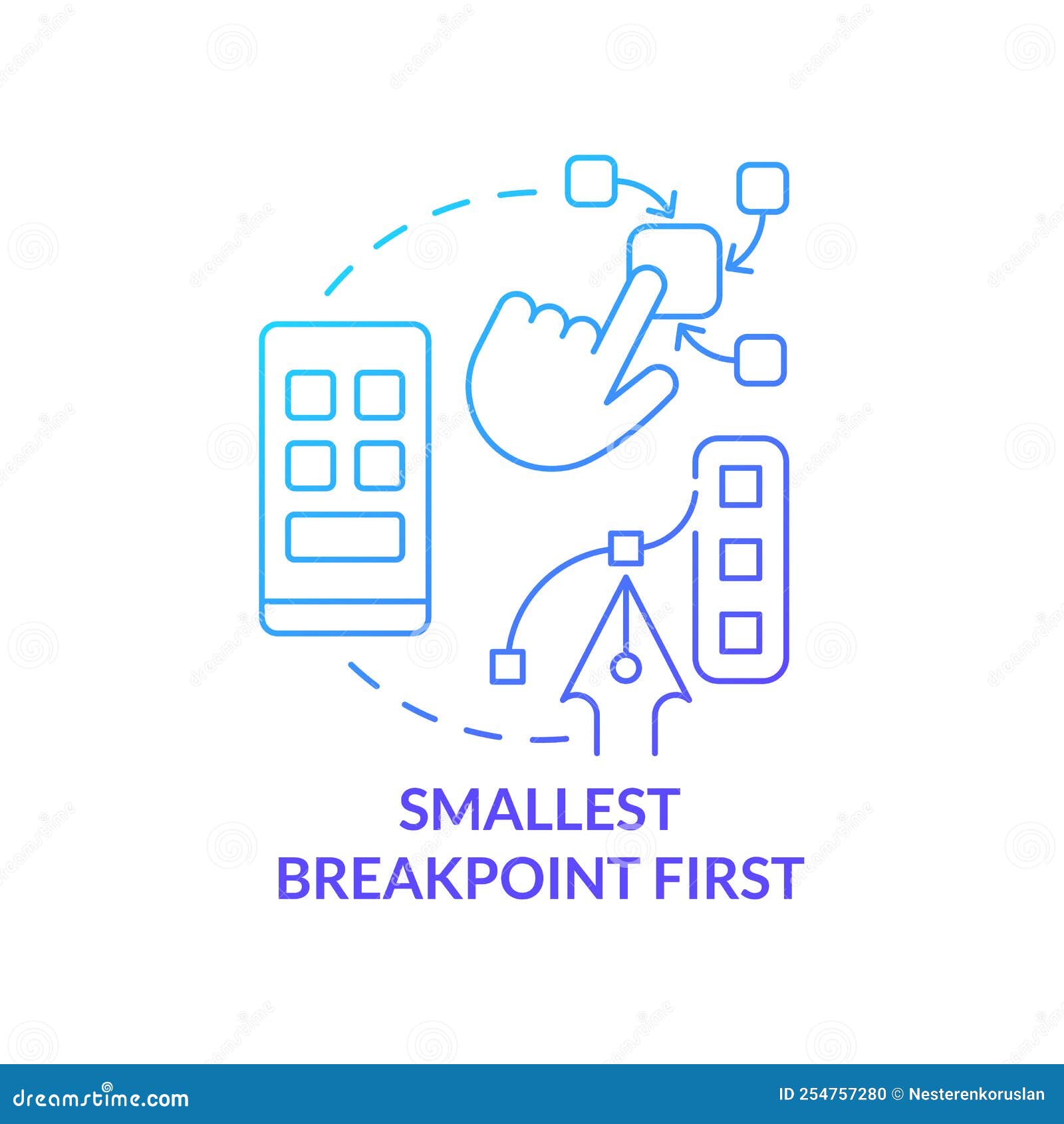 Smallest Breakpoint First Blue Gradient Concept Icon Stock Vector ...