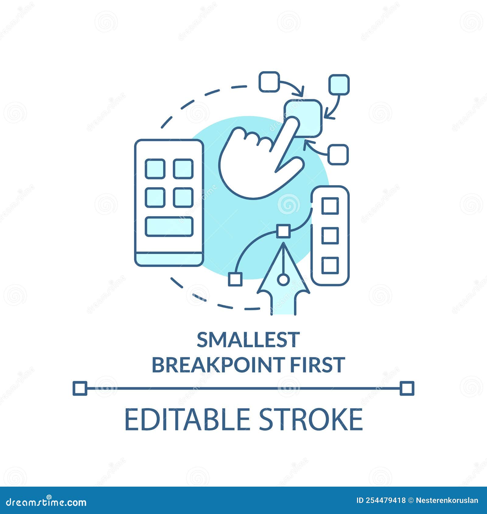 Smallest Breakpoint First Turquoise Concept Icon Stock Vector ...