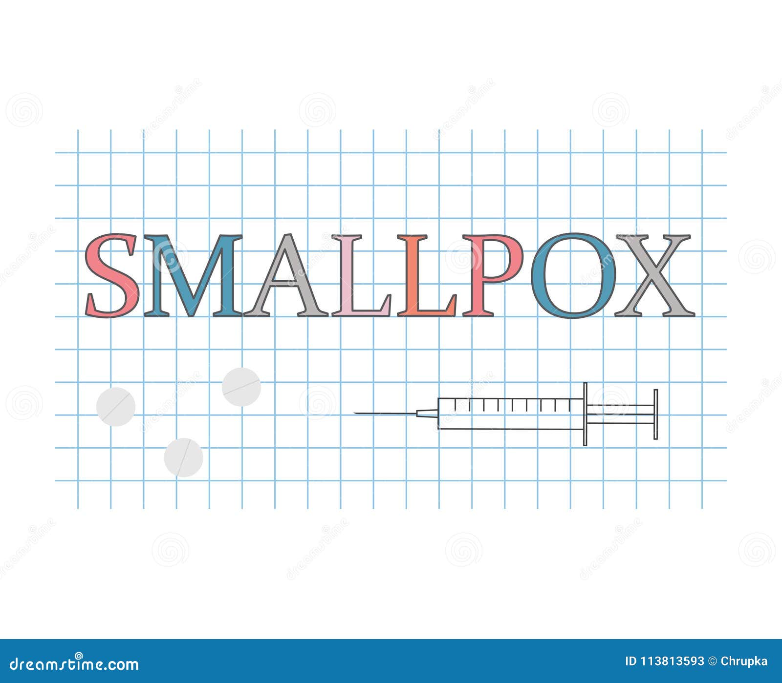 Smallpox Word on Checkered Paper Sheet Stock Vector - Illustration of ...