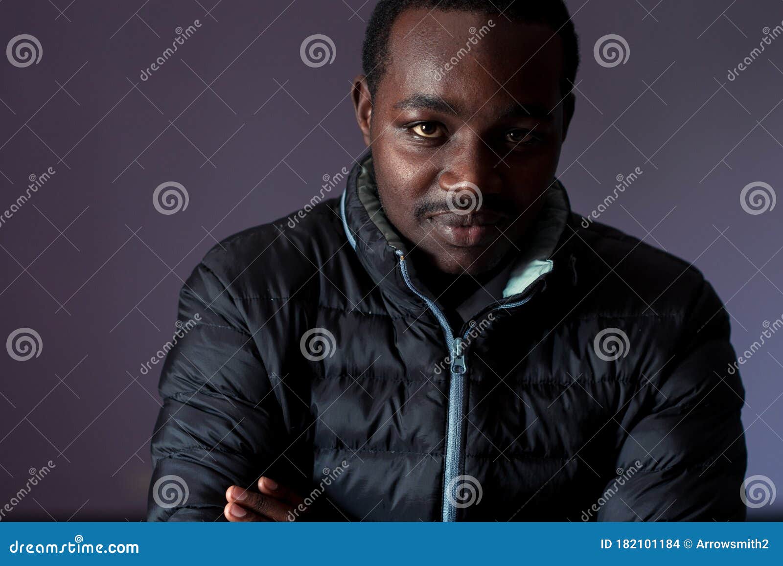 Smart African Man Wearing a Jacket Stock Photo - Image of closeup ...