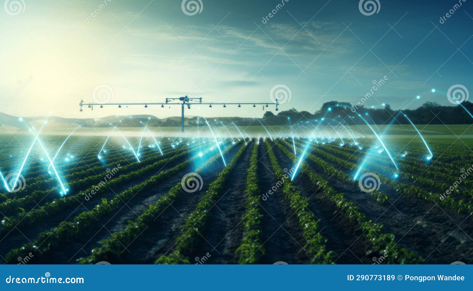Smart Agriculture Solutions a Smart Irrigation System Watering Crops in ...
