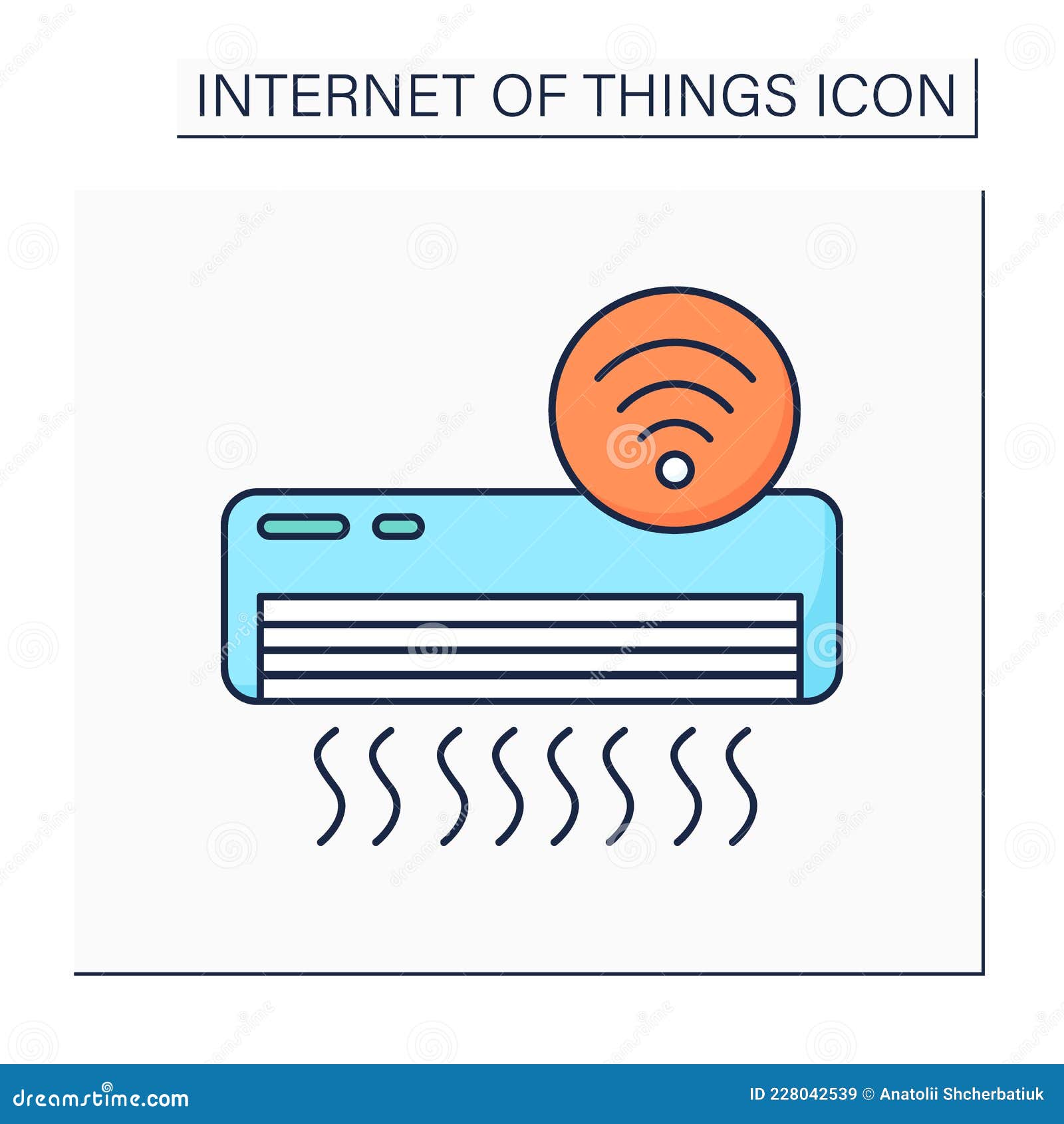 Smart Air Condition Color Icon Stock Vector - Illustration of moisture ...