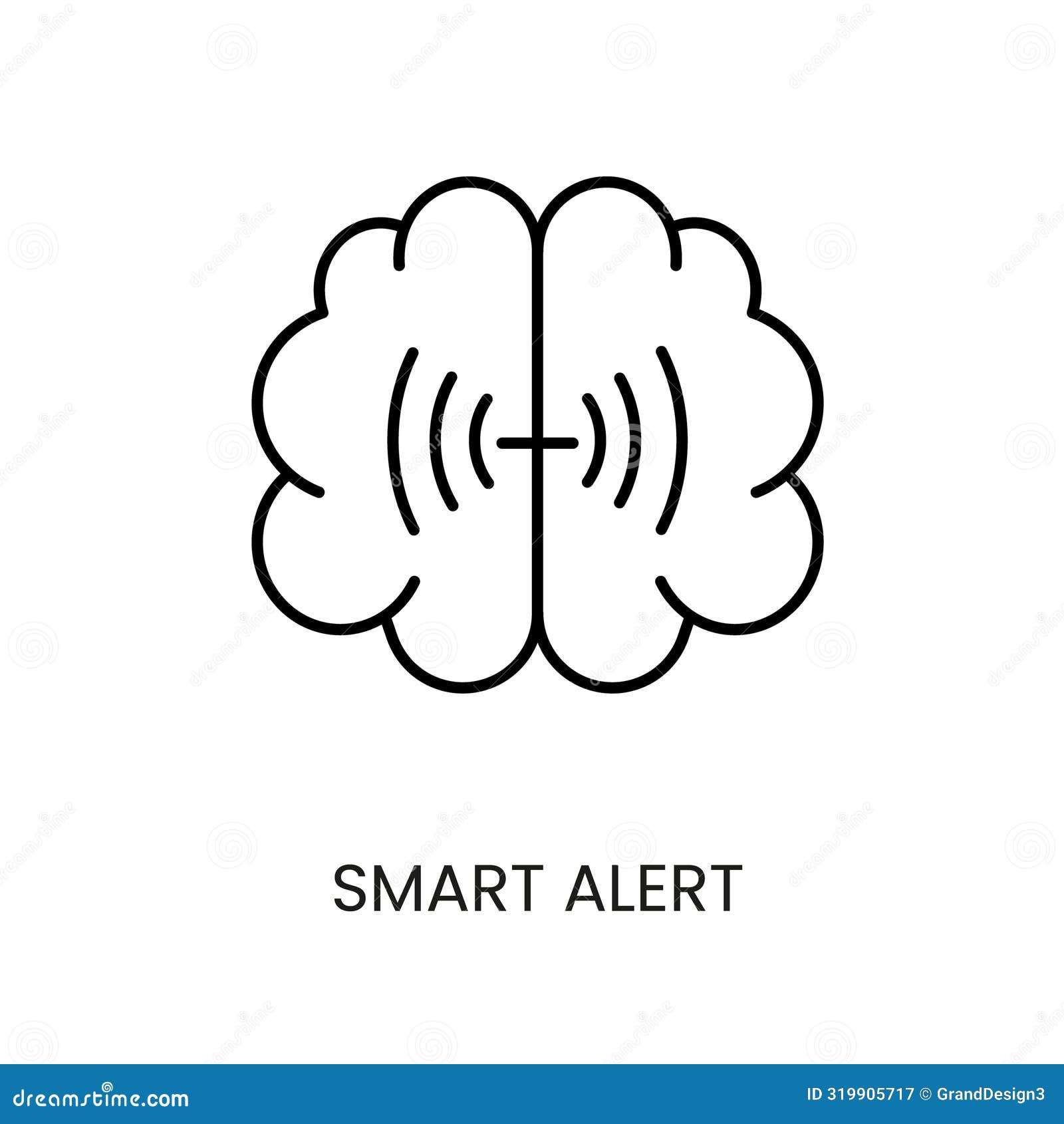 Smart Alert Line Icon Vector for Packaging on Cctv Camera with Editable ...