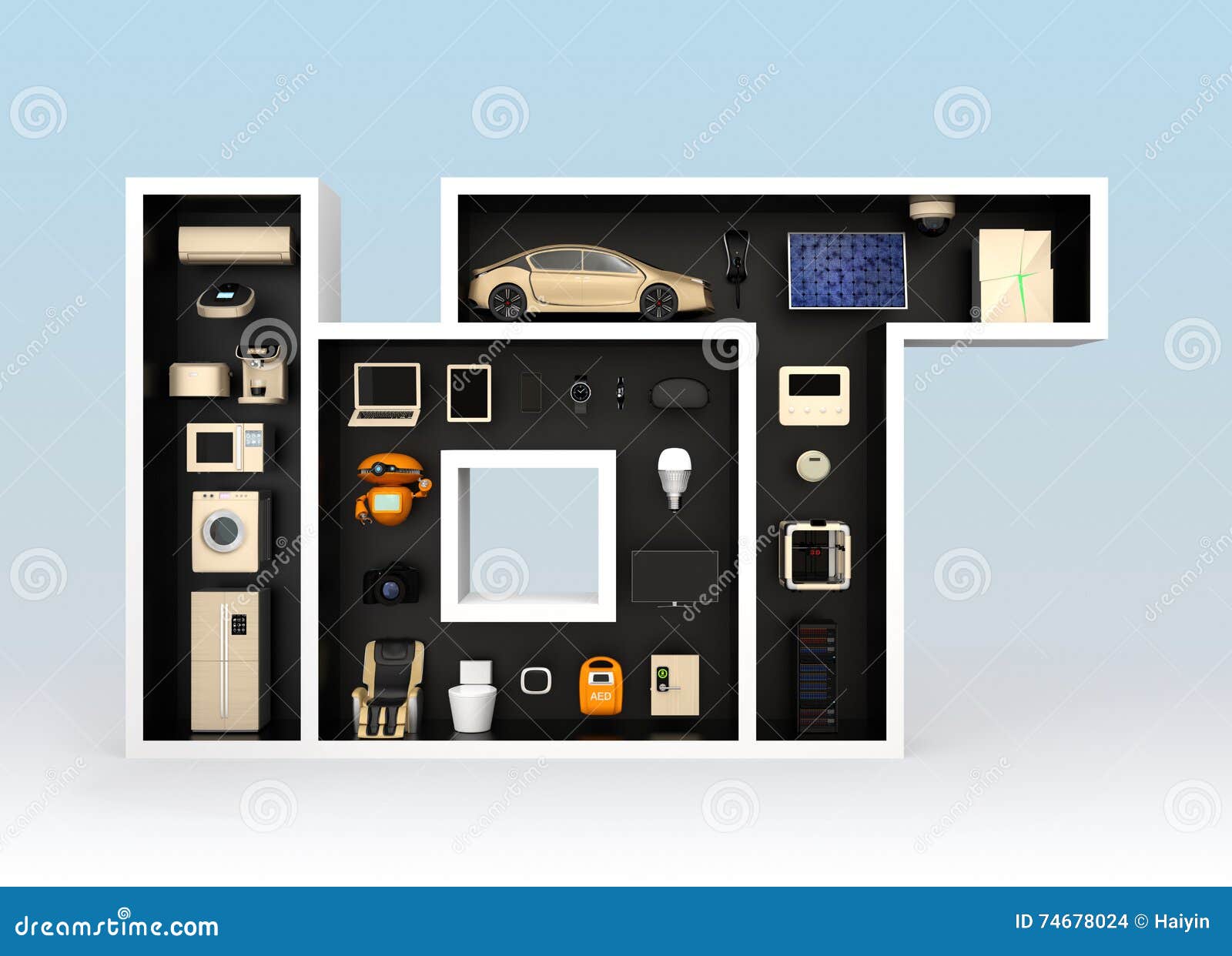Smart Appliances in Layout As IoT . Internet of Things Concept for ...