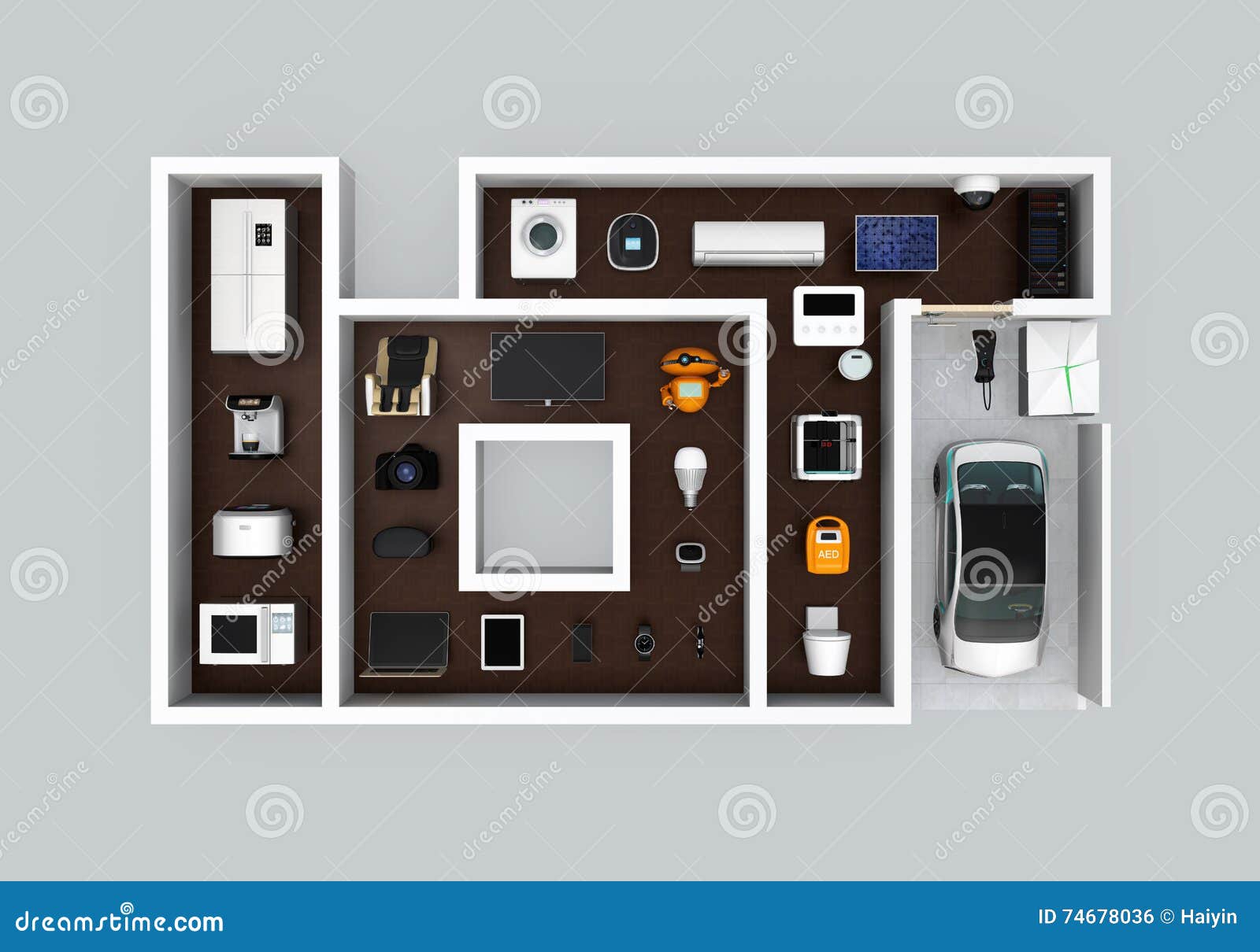 Smart Appliances in Layout As IoT . Internet of Things Concept for ...