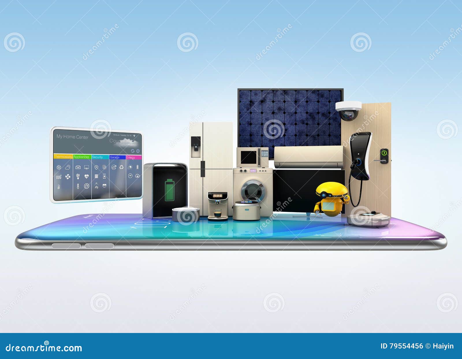 Smart Appliances on a Smart Phone Stock Illustration - Illustration of ...