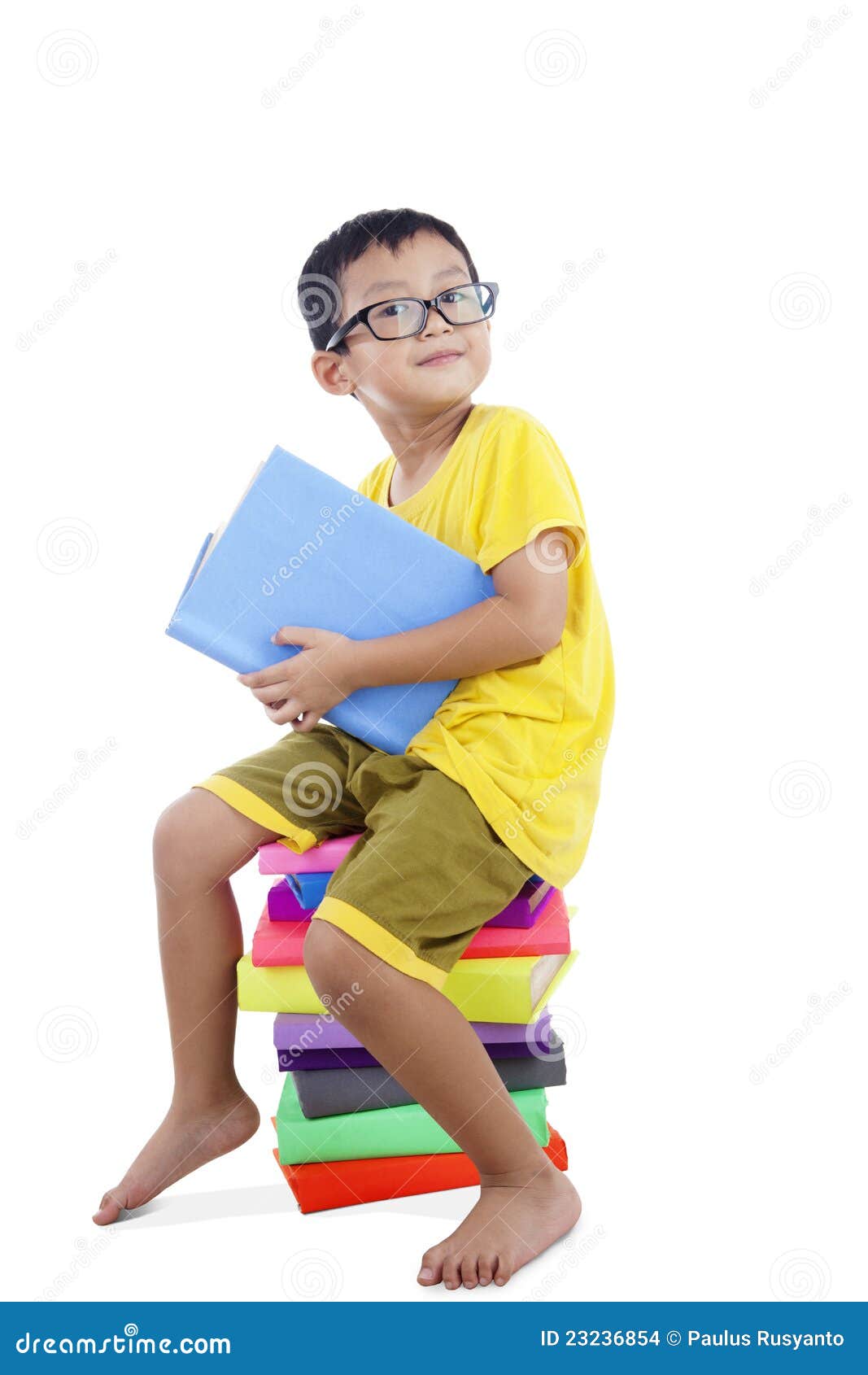 Smart Asian Boy with books stock photo. Image of color - 23236854