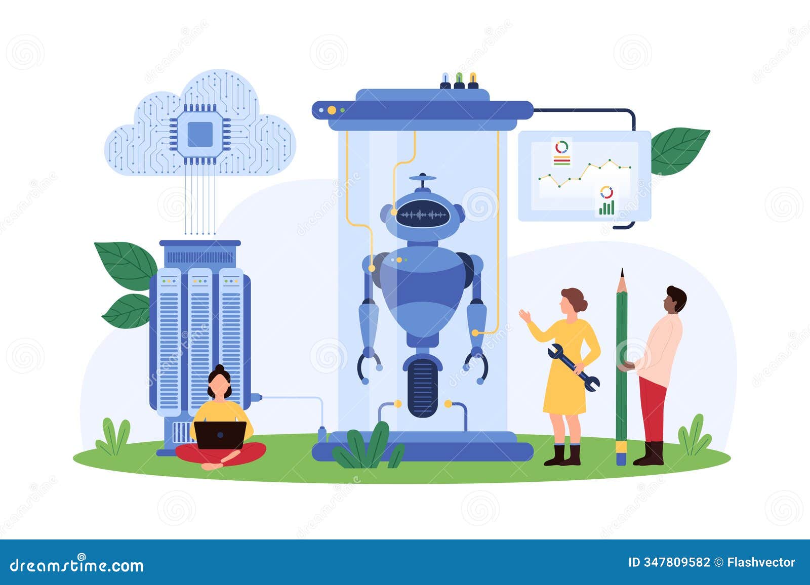 Robot Arm Inside Electronics. Advanced Technology Industry Background ...