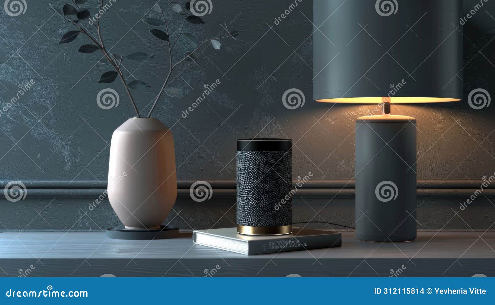 Smart Assistant Device in a Modern Home Setting. Generative Ai Stock ...