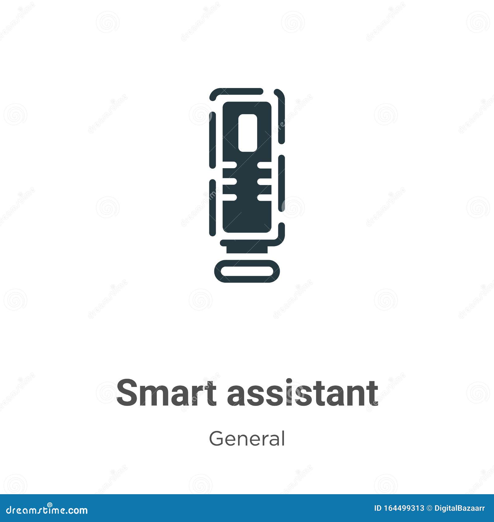 Smart Assistant Vector Icon on White Background. Flat Vector Smart ...