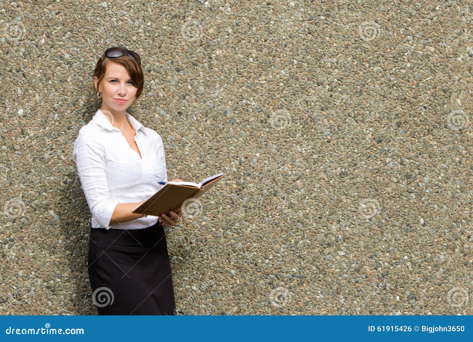 Smart Attractive Business Woman Writing in Notebook Stock Photo - Image ...