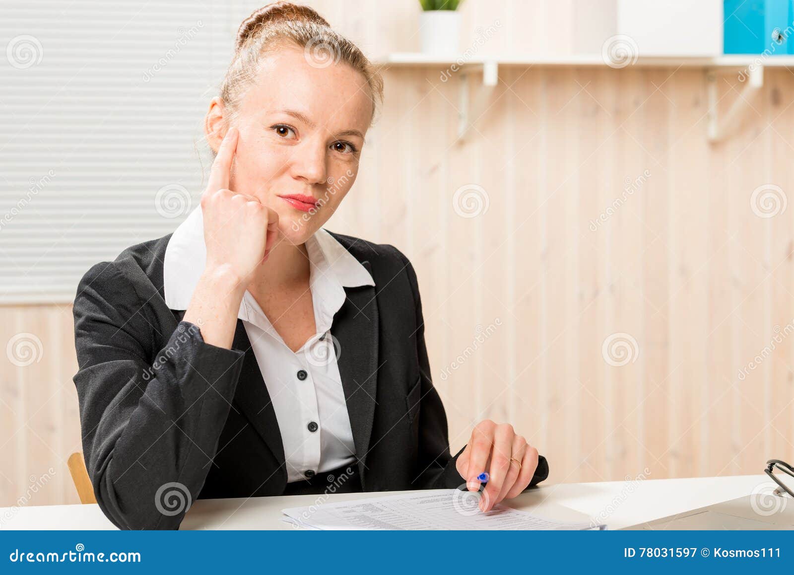 Smart Attractive Businesswoman at Work Stock Image - Image of female ...