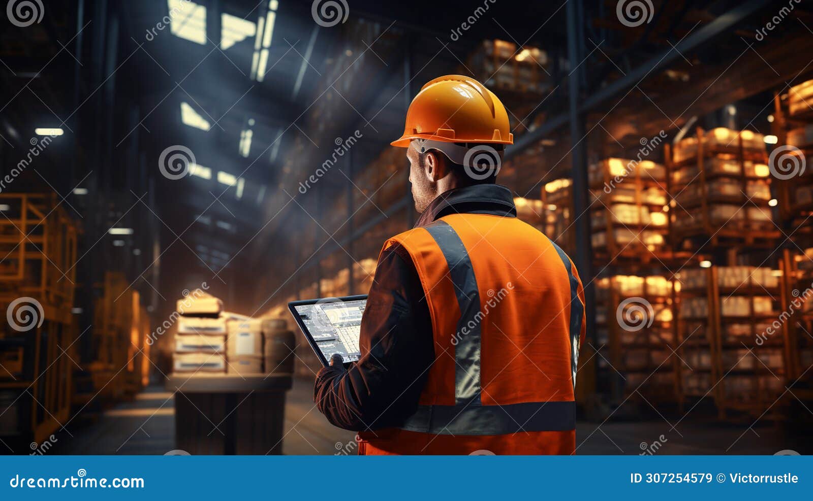Smart Augmented Reality,AR Warehouse Management System. Worker Hands ...
