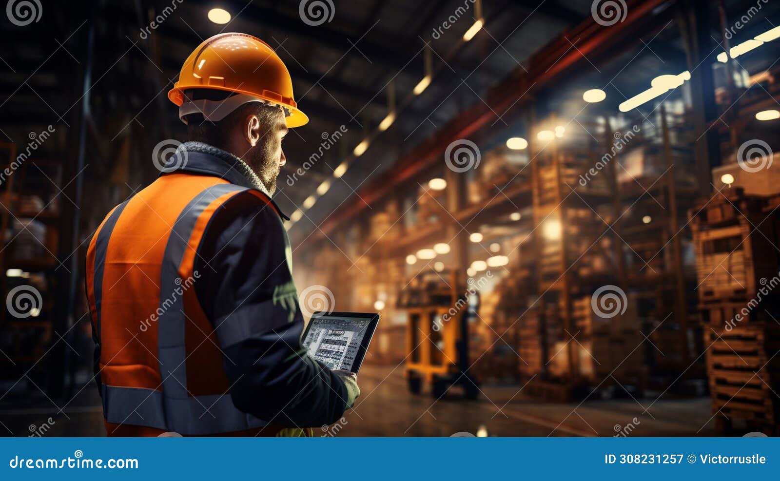 Smart Augmented Reality, AR Warehouse Management System. Worker Hands ...