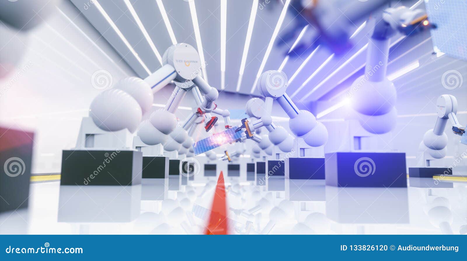 Smart Automation Industry Robot in Action Stock Illustration ...