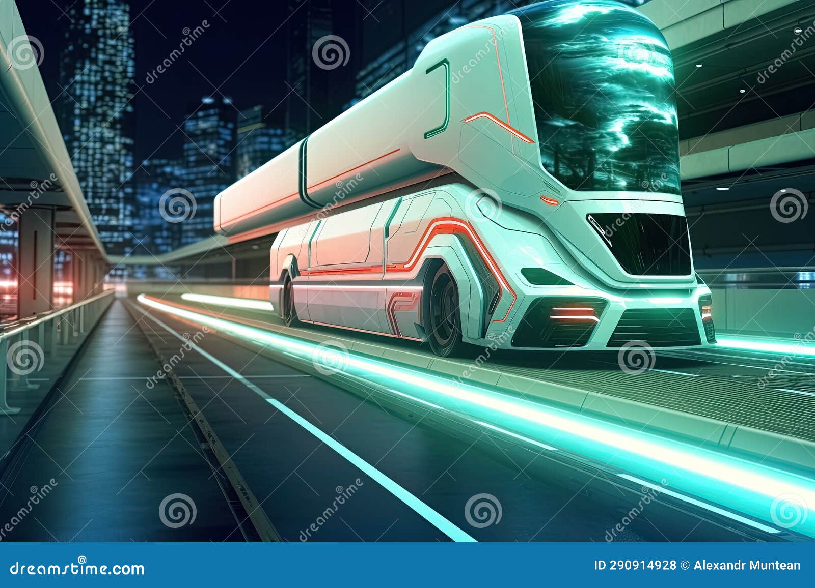 Smart Autonomous Public Transport. Stock Photo - Image of energy ...
