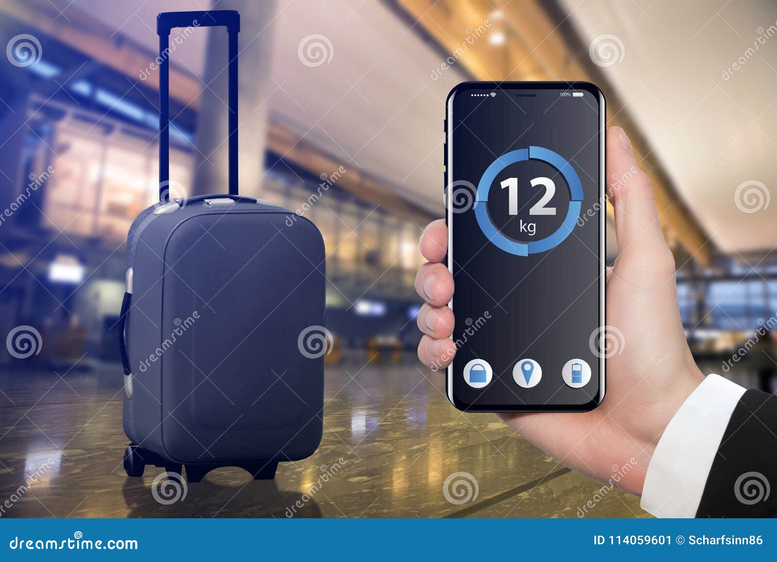 Smart Baggage with Wireless Control Stock Image - Image of equipment ...