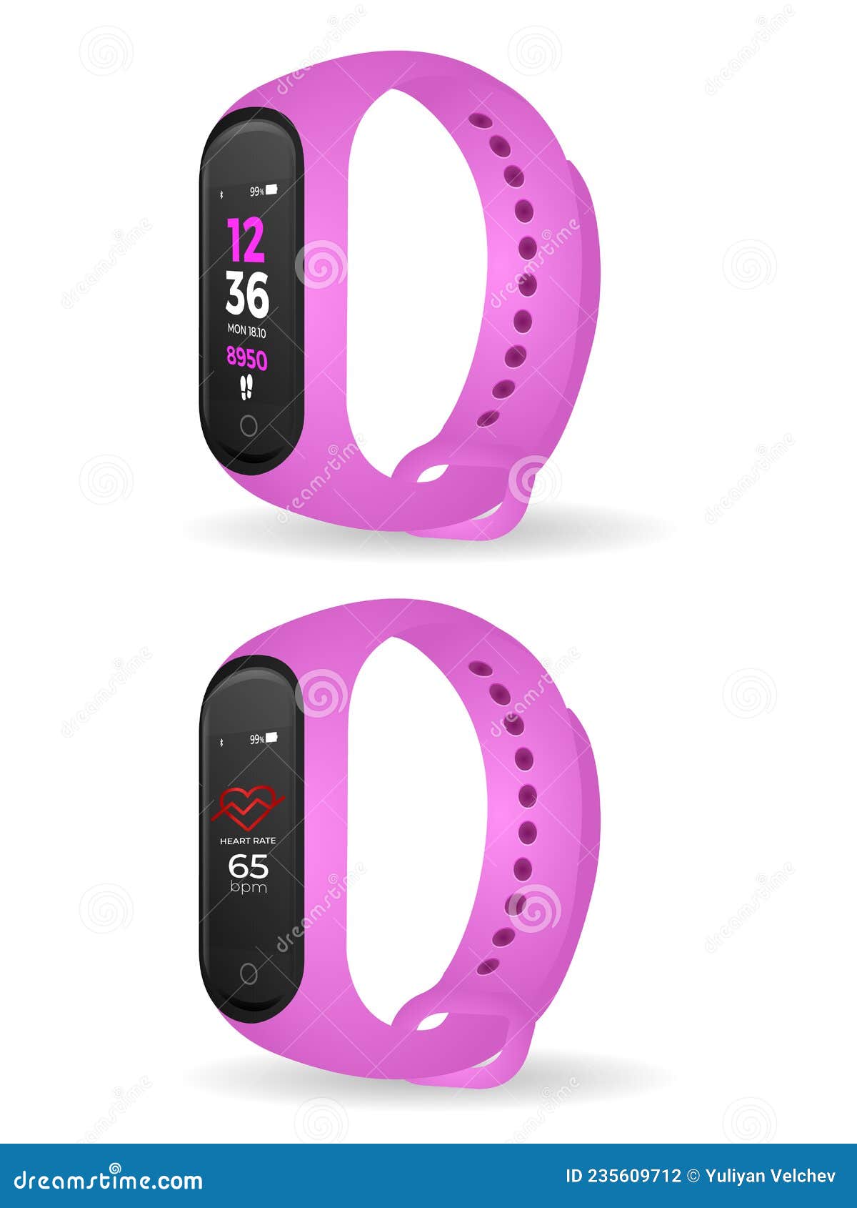Smart band stock vector. Illustration of wearable, watch - 235609712