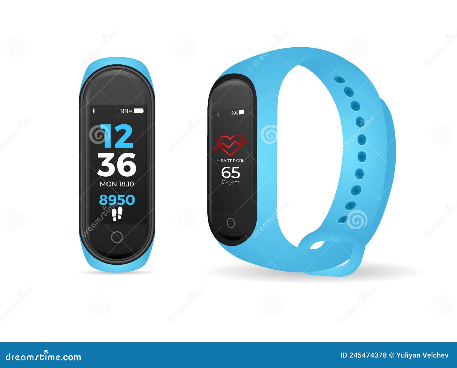 Smart band stock vector. Illustration of tracker, design - 245474378