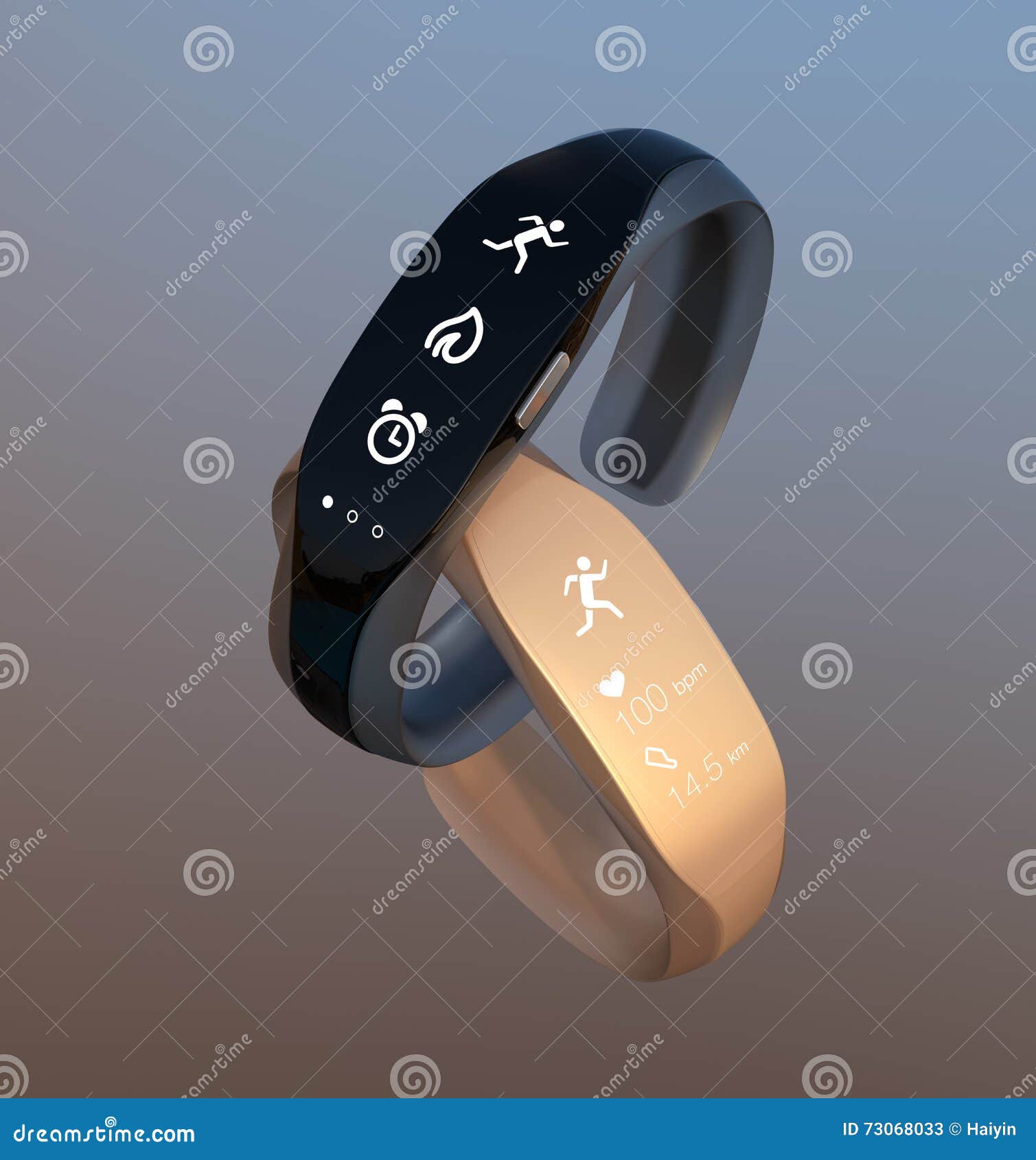 Smart Bands with Rubber Bracelet Stock Illustration - Illustration of ...
