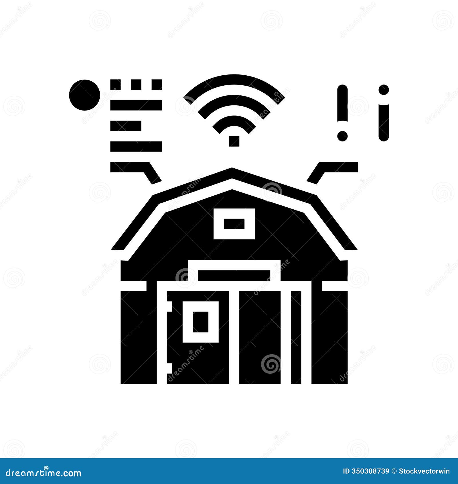 Smart Barn Agri Tech Glyph Icon Vector Illustration Stock Illustration ...