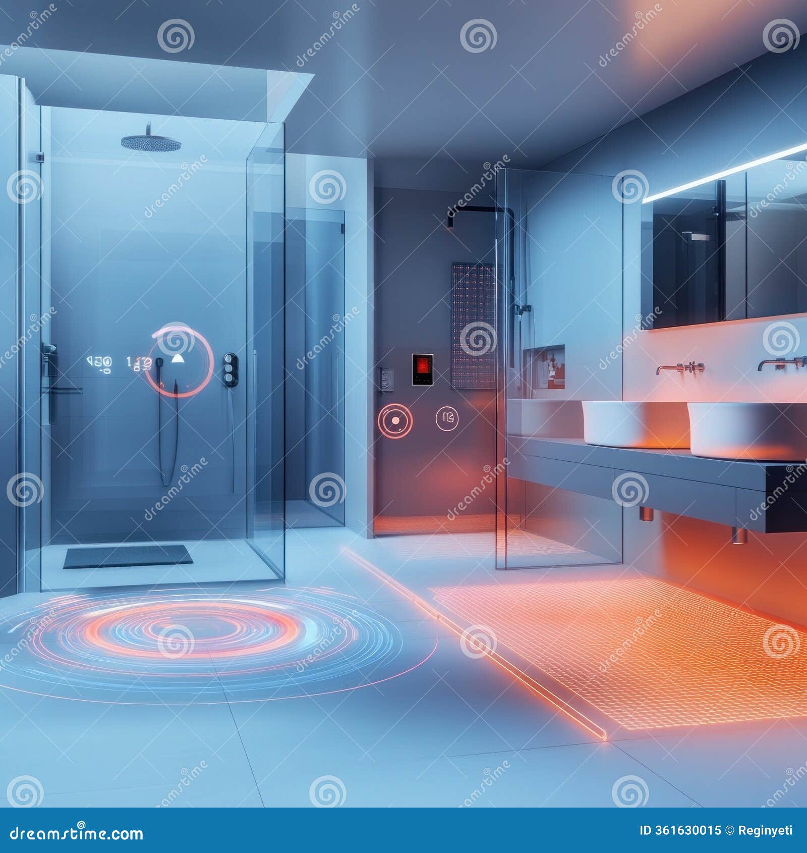 Smart Bathroom Regulates Temperature And Humidity Royalty-Free ...