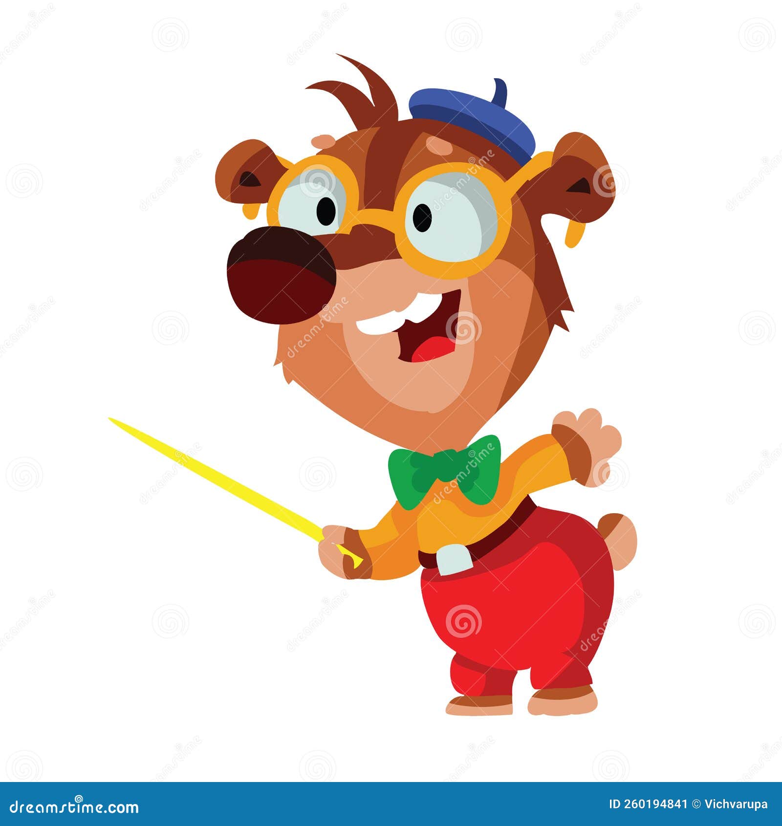 A Smart Bear Schoolboy Is Writing On A Blackboard. A Sloth Pupil ...