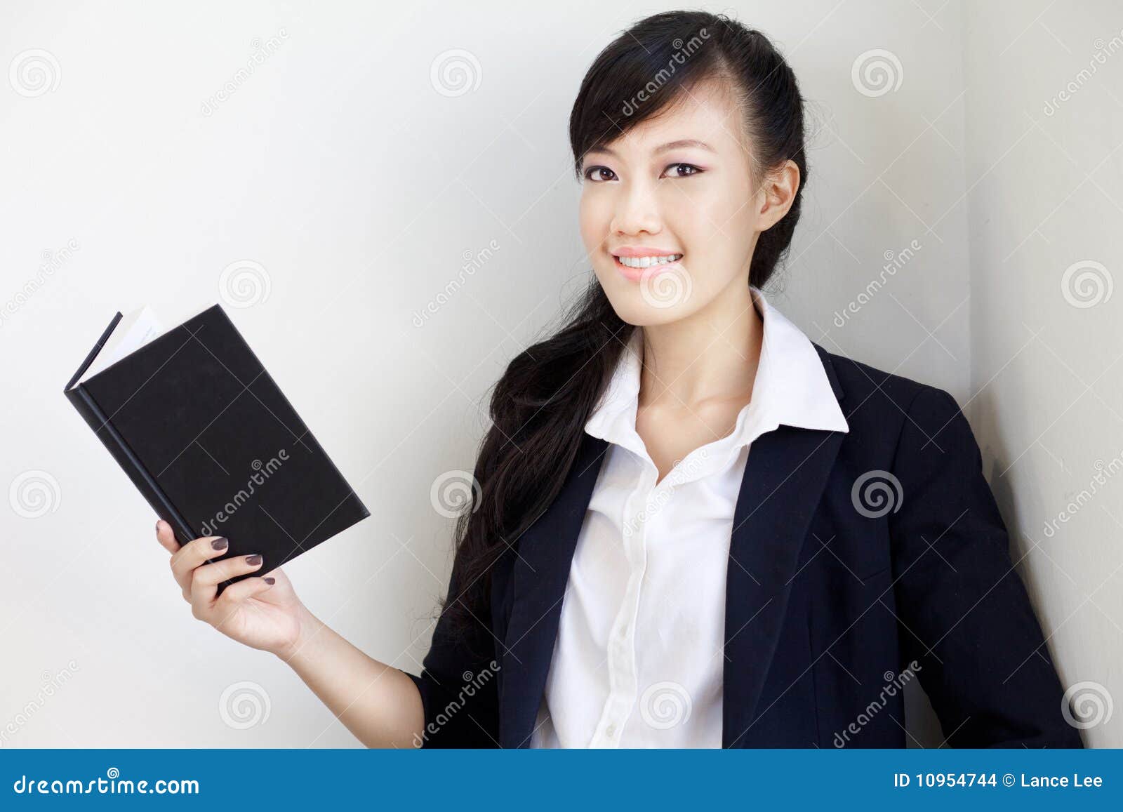 Smart, Beautiful Young Chinese Lady Reading Stock Photo - Image of girl ...