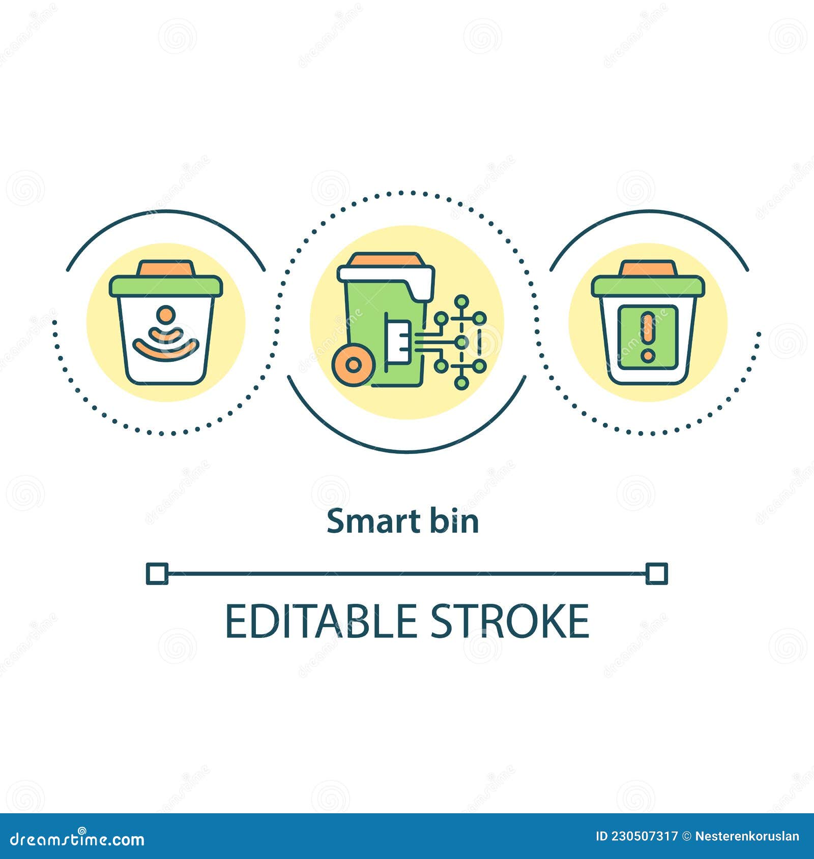 Smart bin concept icon stock vector. Illustration of waste - 230507317