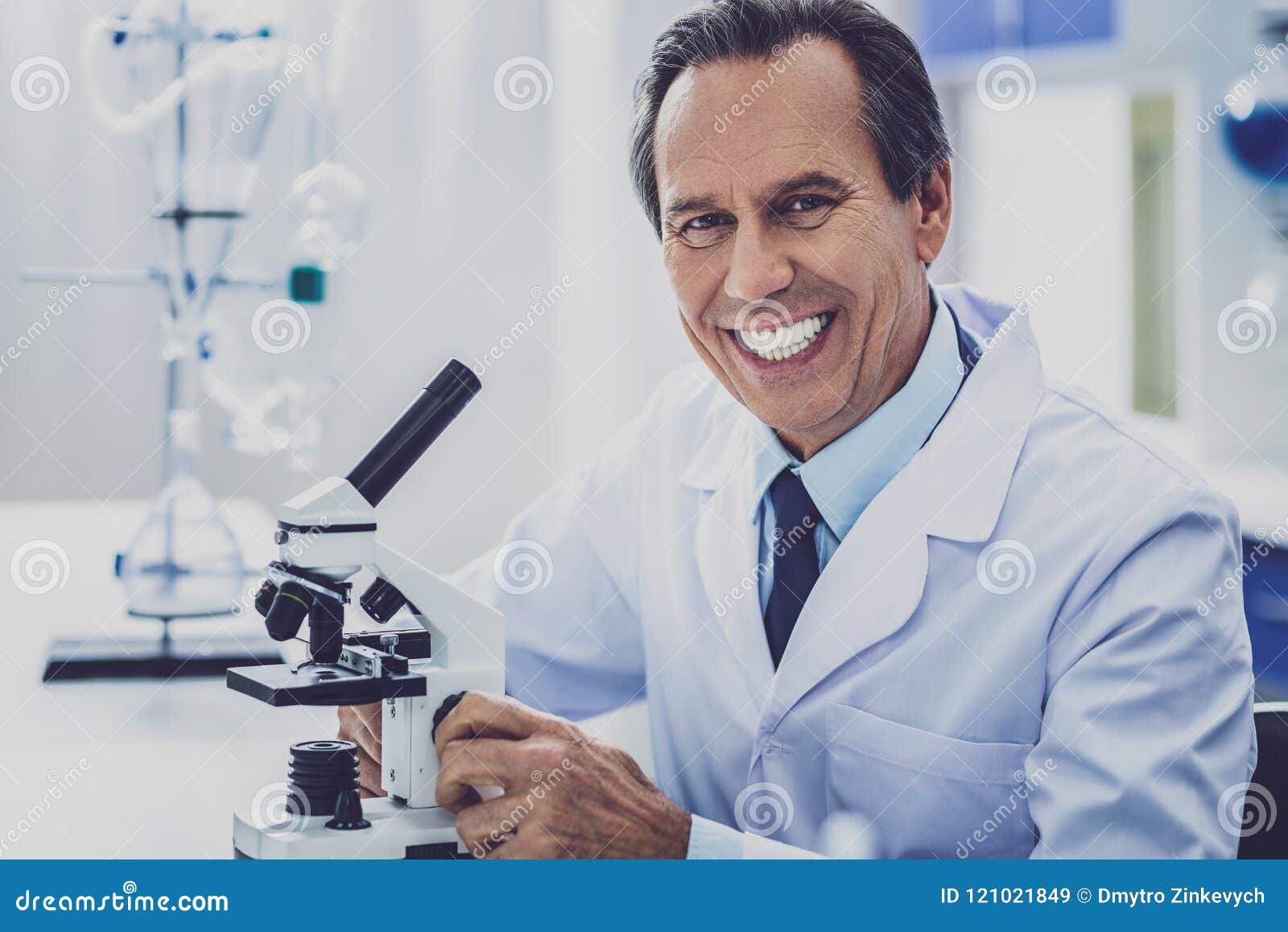 Smart Bioengineer Beaming while Achieving Results Stock Image - Image ...