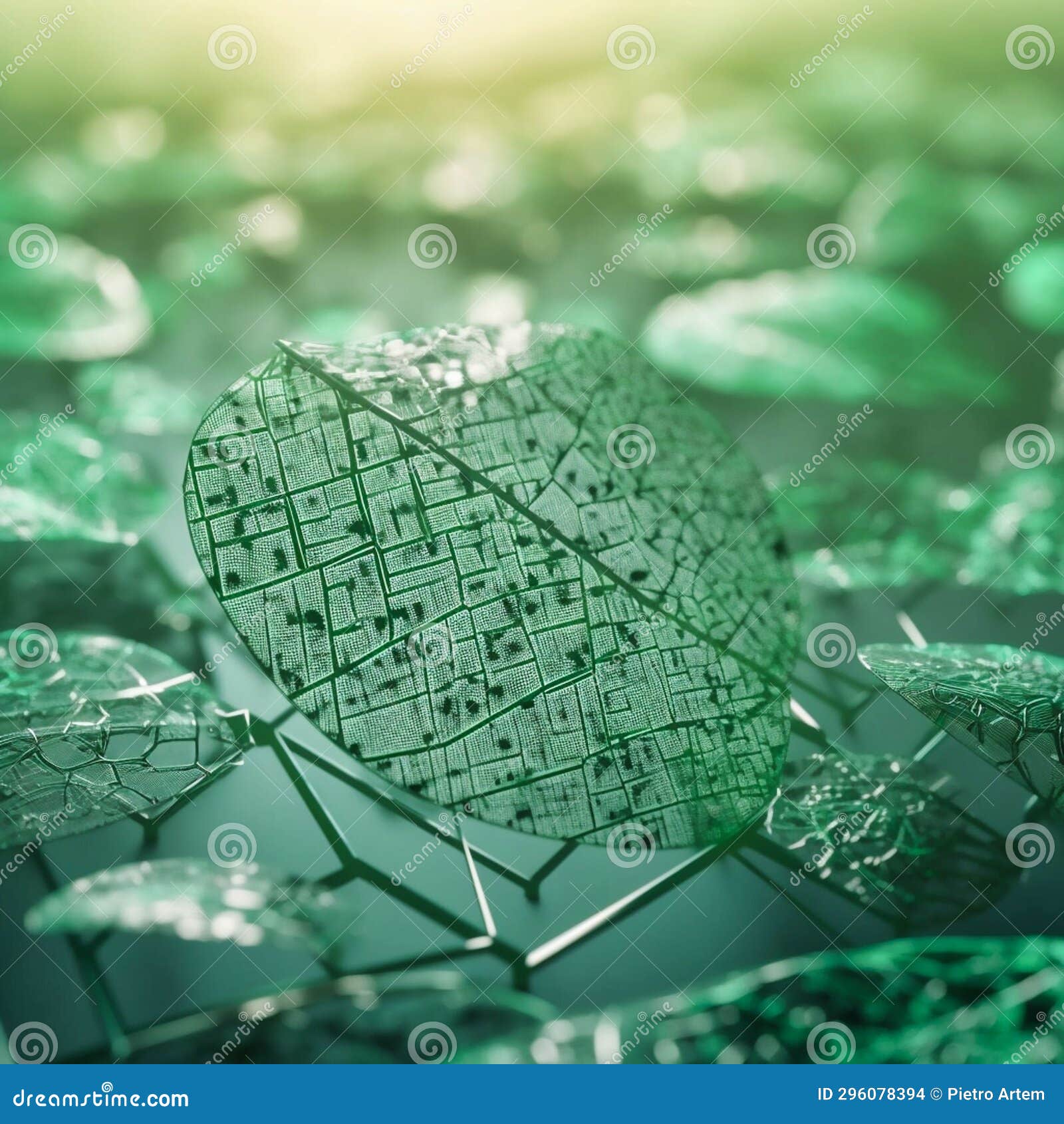 Smart Biotech Materials that Interact with a Green. Generative AI Stock ...