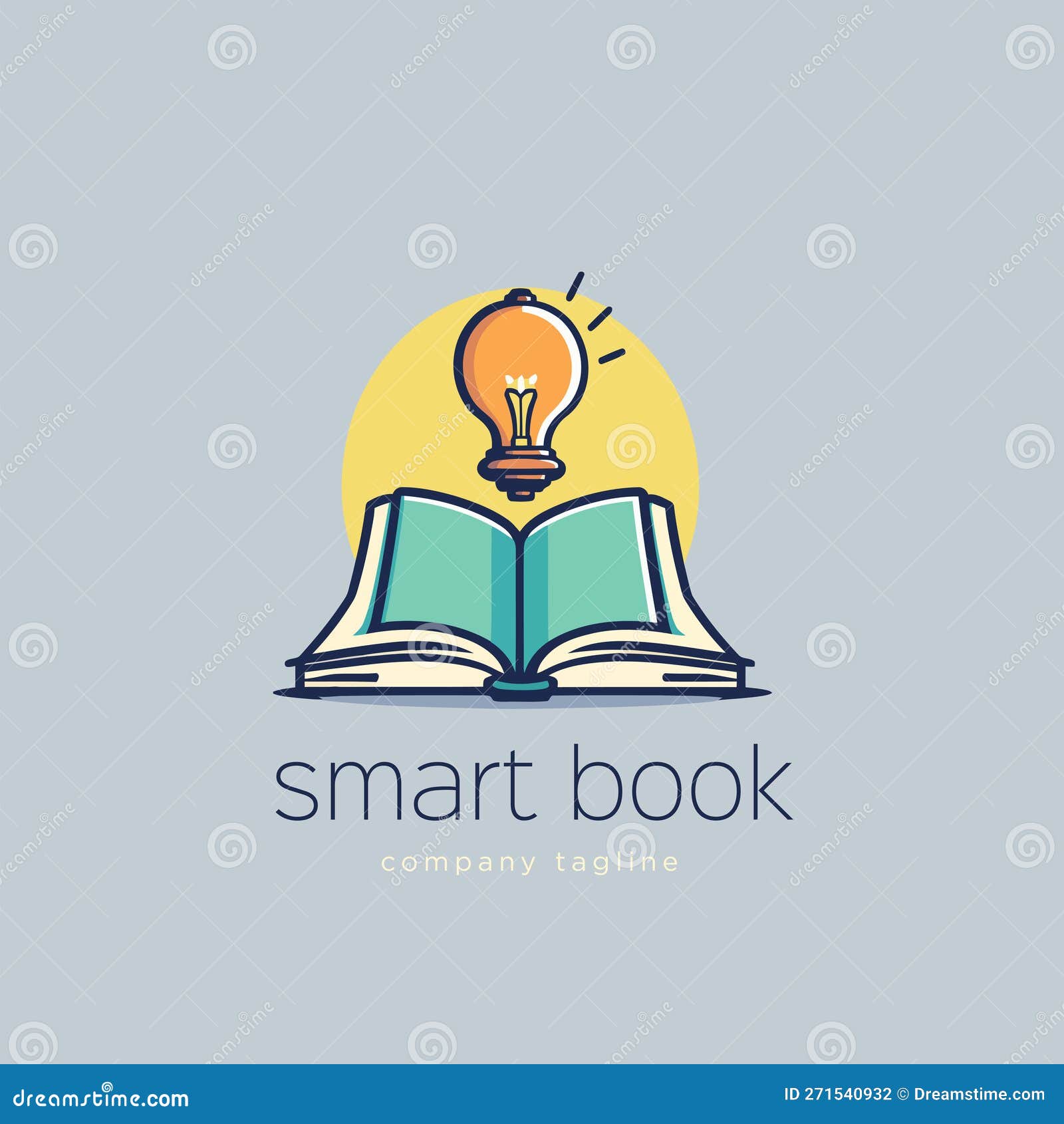 Smart Book Logo Template with Light Bulb and Open Book - Vector ...