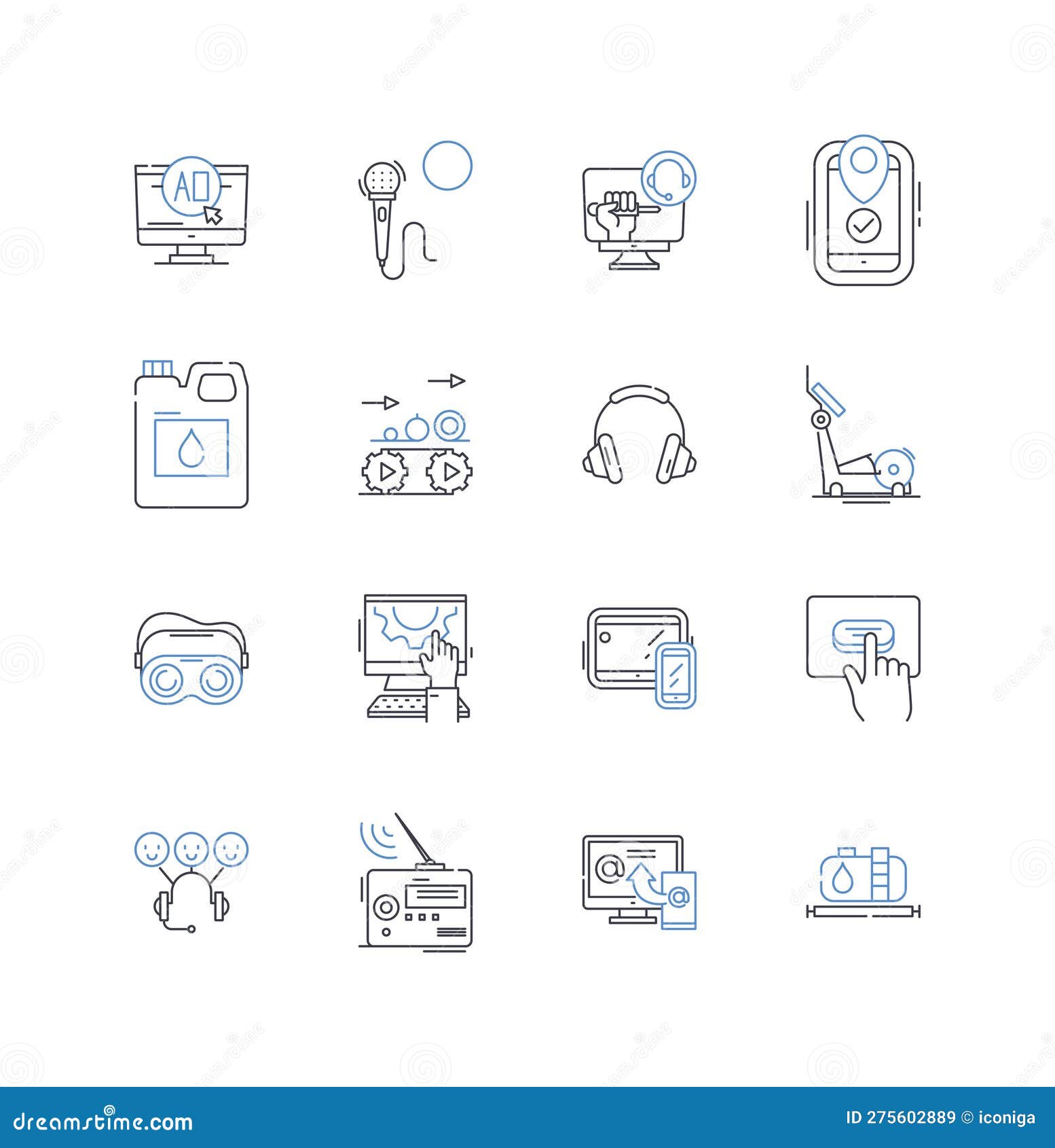 Smart Bots Line Icons Collection. Conversational, Assistive ...