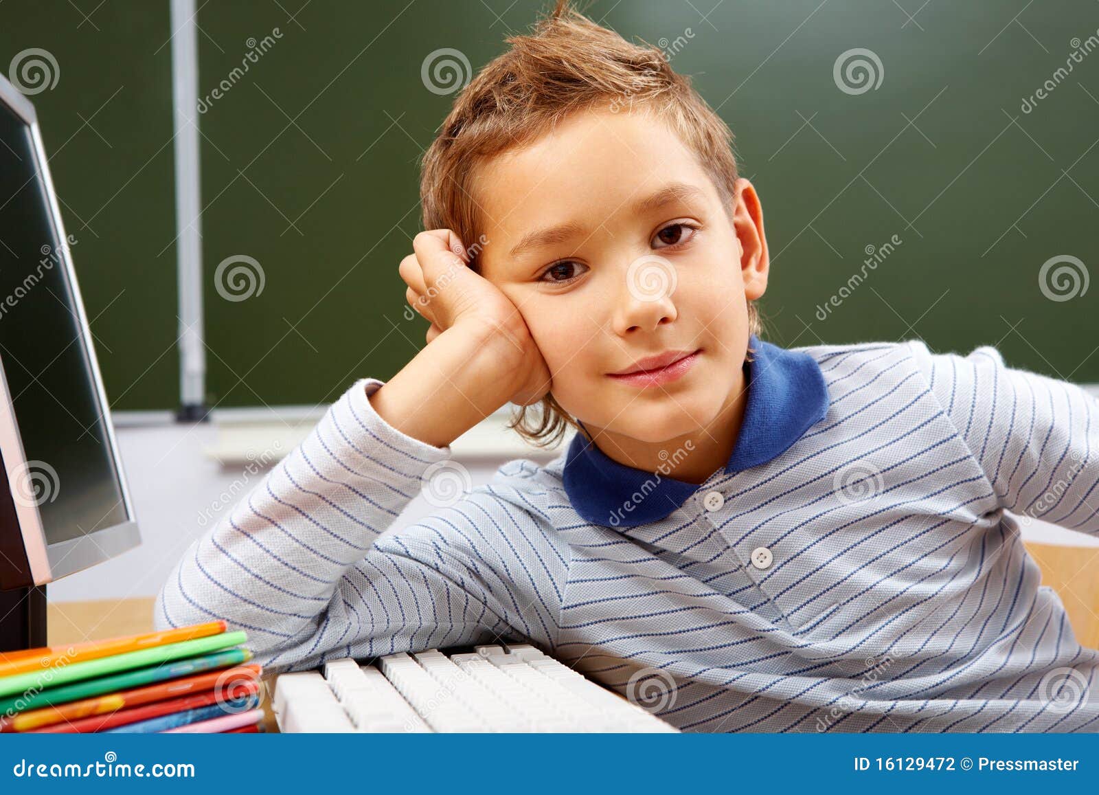 Smart boy stock photo. Image of keyboard, concept, grade - 16129472