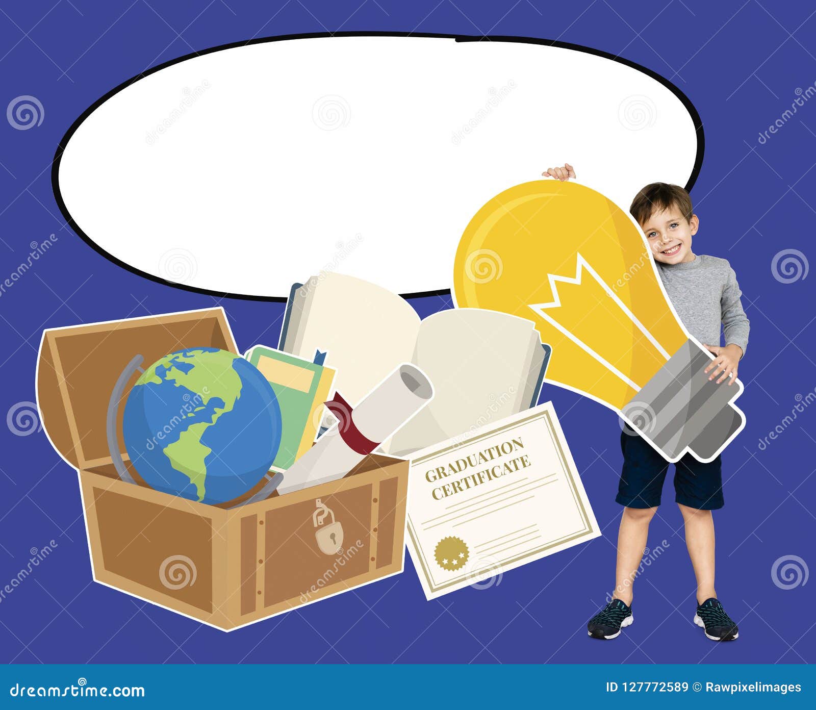Smart Boy with Education Icons Stock Image - Image of inspire, design ...