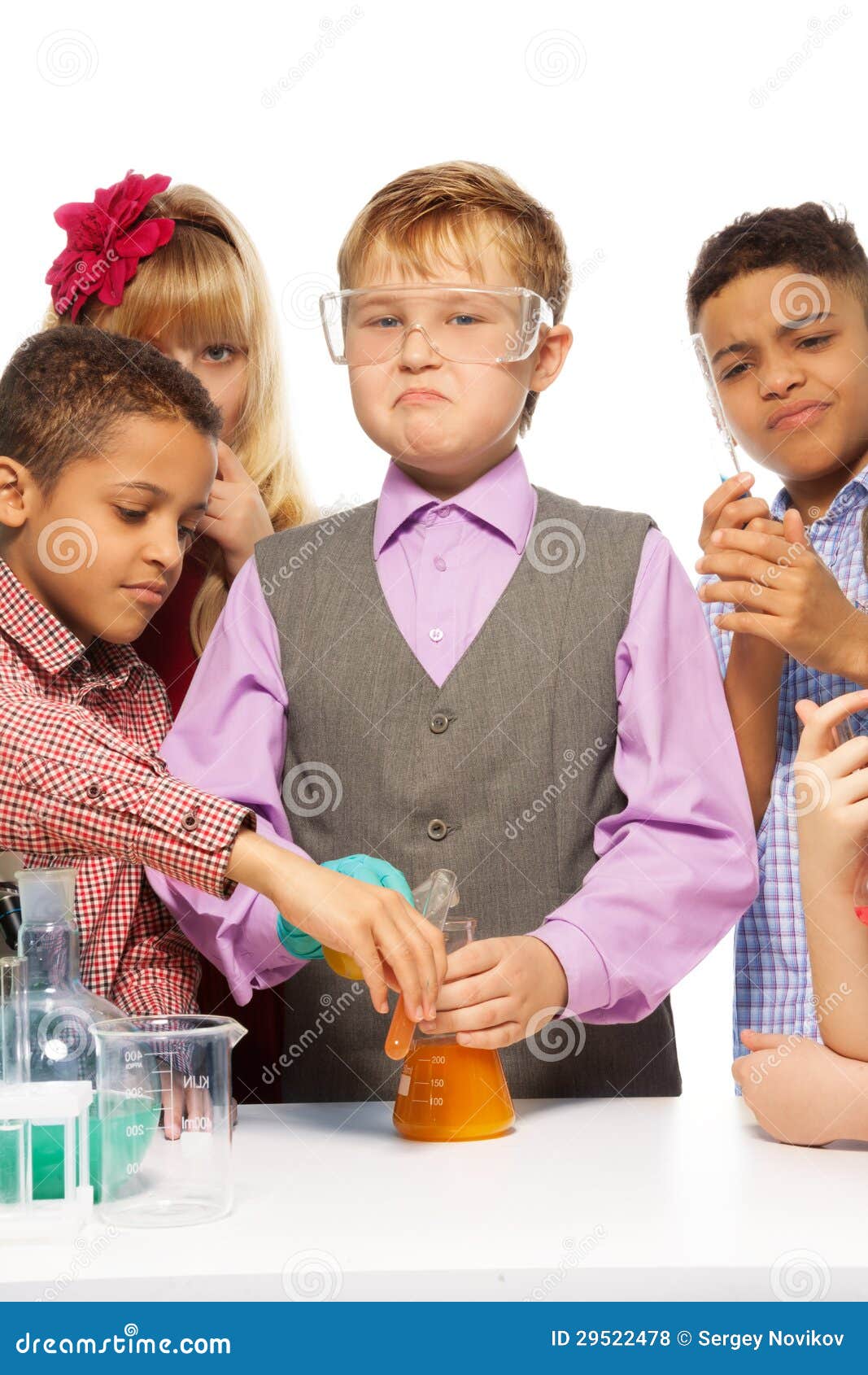 Smart boy and friends stock photo. Image of laboratory - 29522478