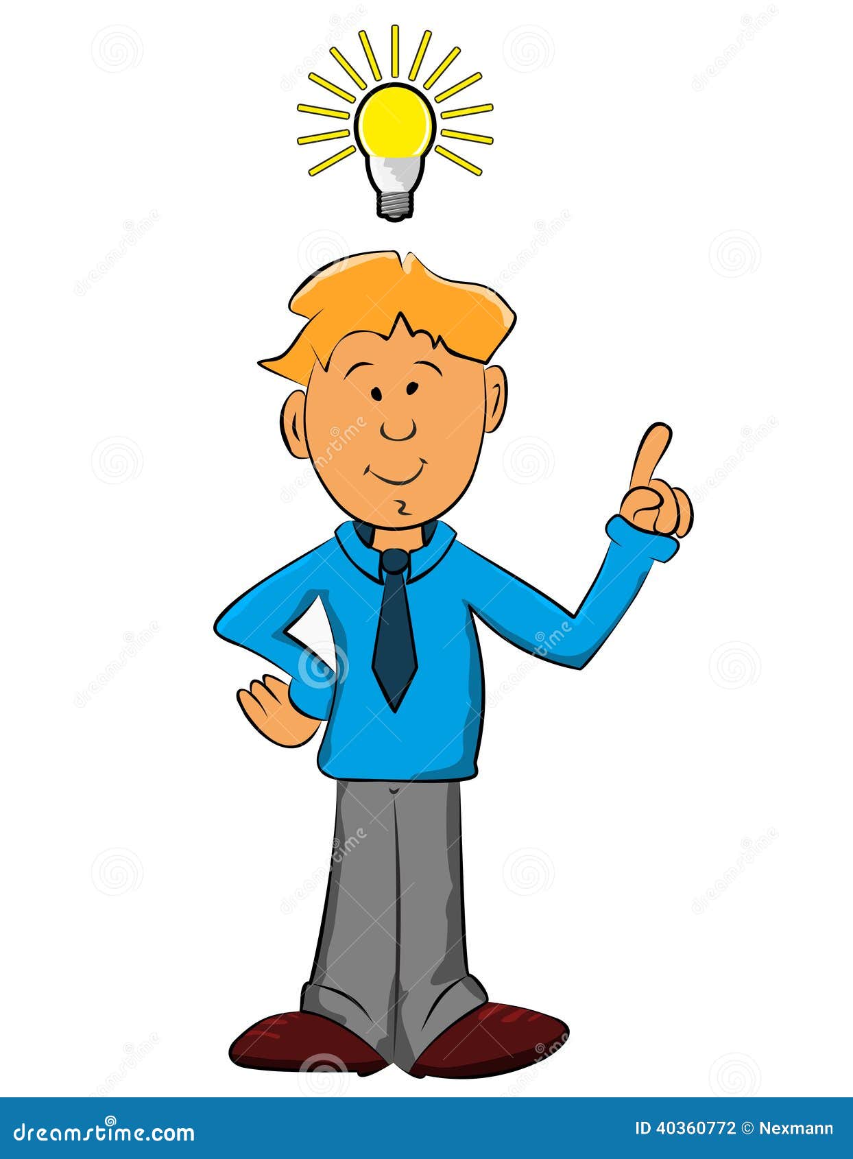 Smart boy stock vector. Illustration of right, lightbulb - 40360772