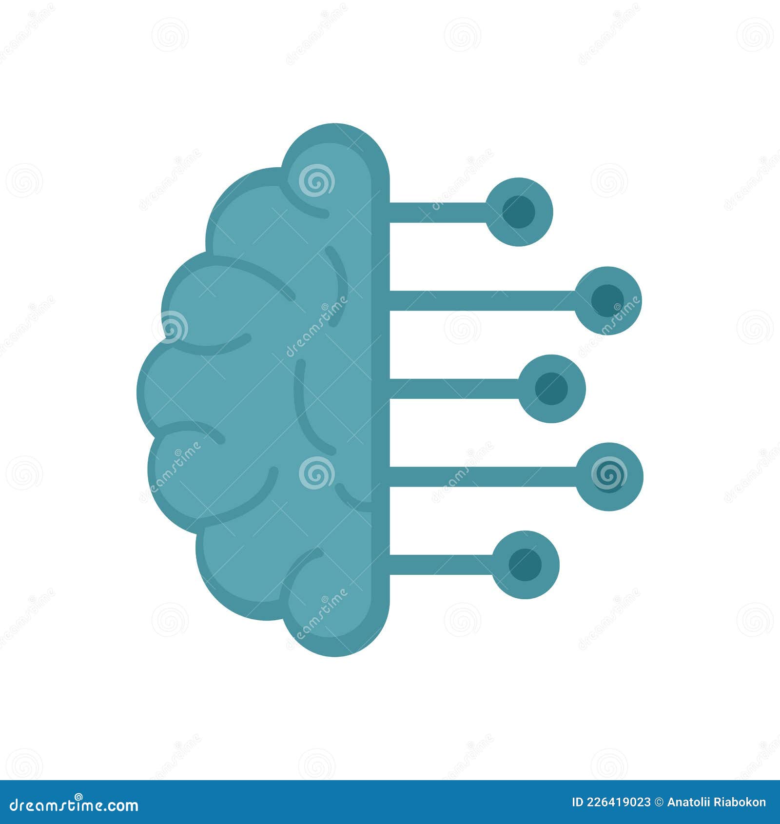 Smart Brain Analysis Icon Flat Isolated Vector Stock Vector ...