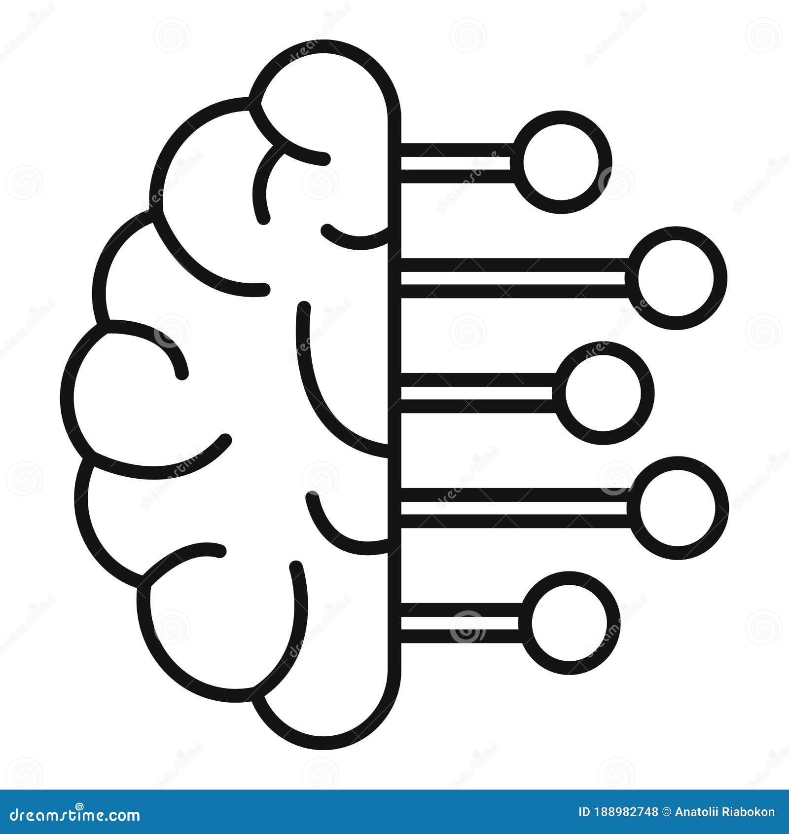 Smart Brain Analysis Icon, Outline Style Stock Vector - Illustration of ...
